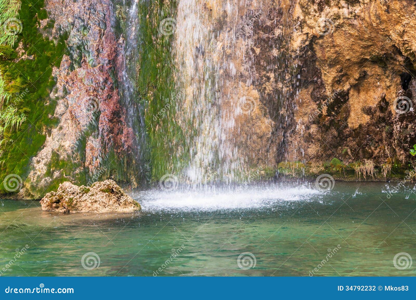 Splashing waterfall stock photo. Image of bush, attraction - 34792232