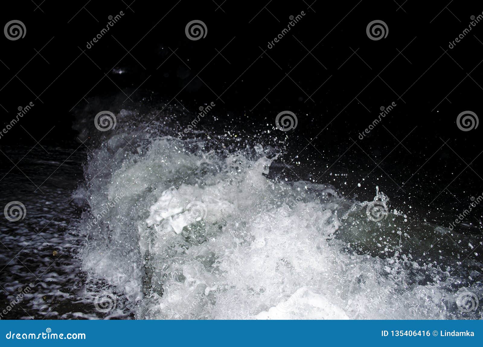 Splashing Wave on the Black Sea Stock Photo - Image of night, outdoor ...