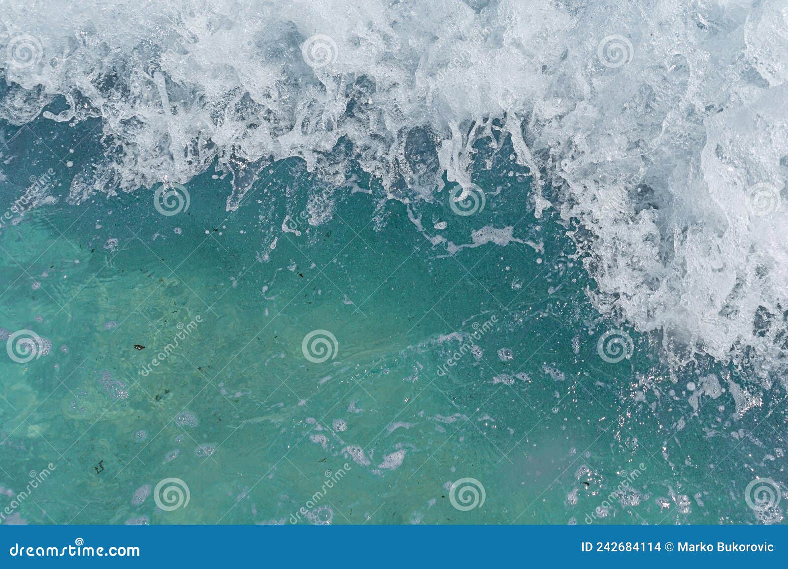 Splashing Waves Foam at Summer on Tropical Beach Stock Photo - Image of ...