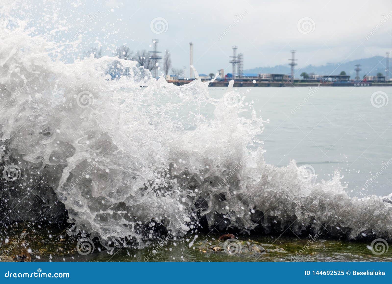 Splashing waves stock image. Image of spray, wave, landscape - 144692525