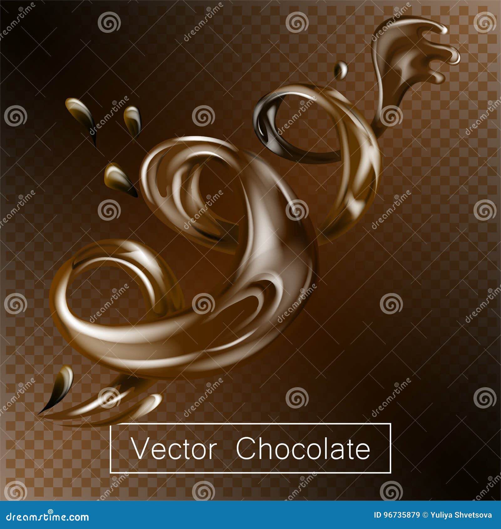 Splashing and Whirl Chocolate Liquid for Design Uses 3d Illustration ...