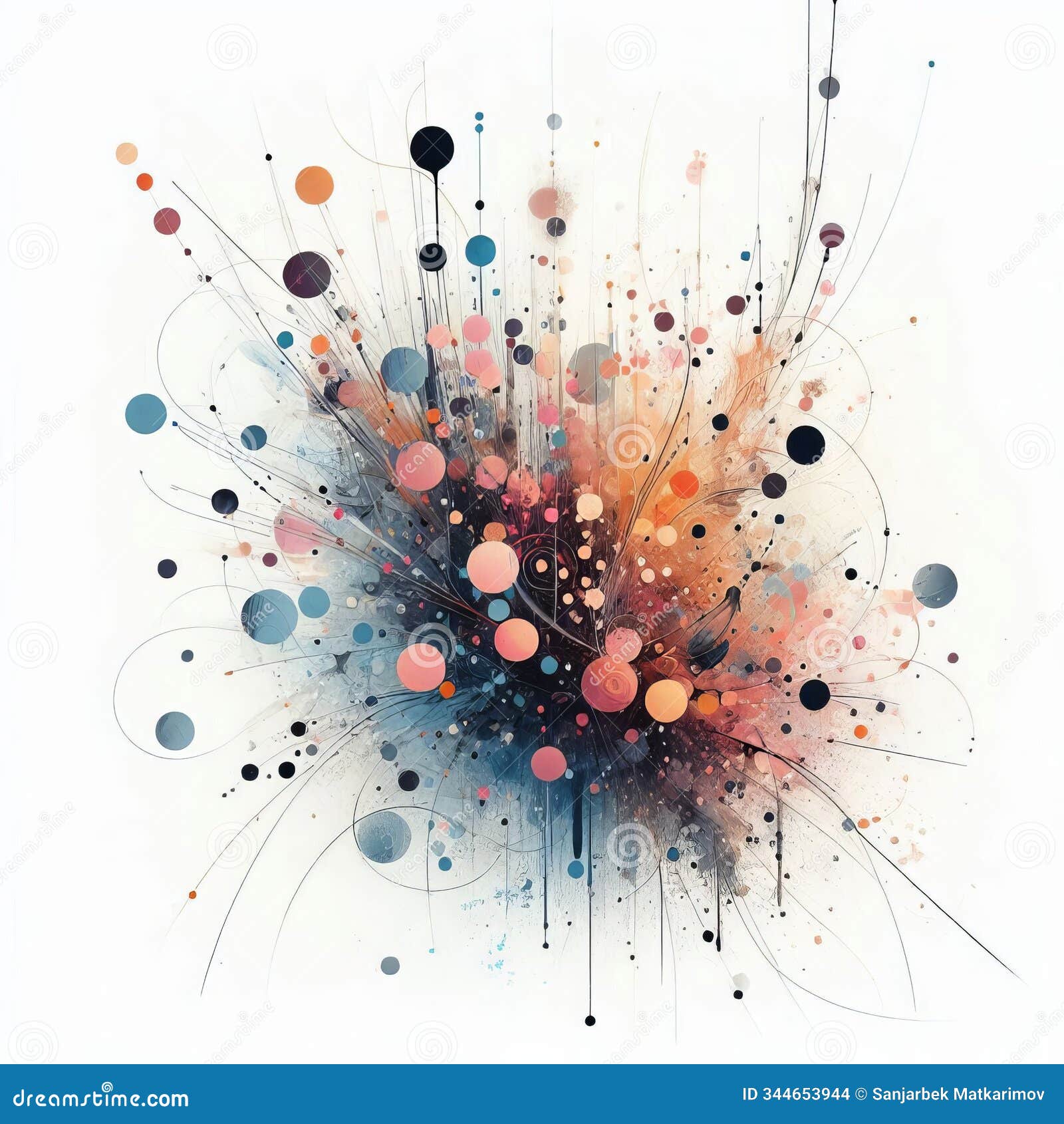 Splashy Abstract Splatters On A White Canvas Stock Illustration ...