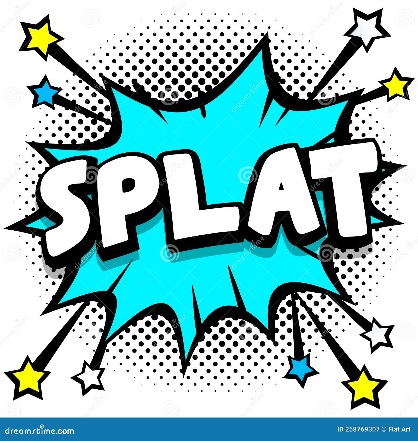 Splat Pop Art Comic Speech Bubbles Book Sound Effects Stock Vector ...
