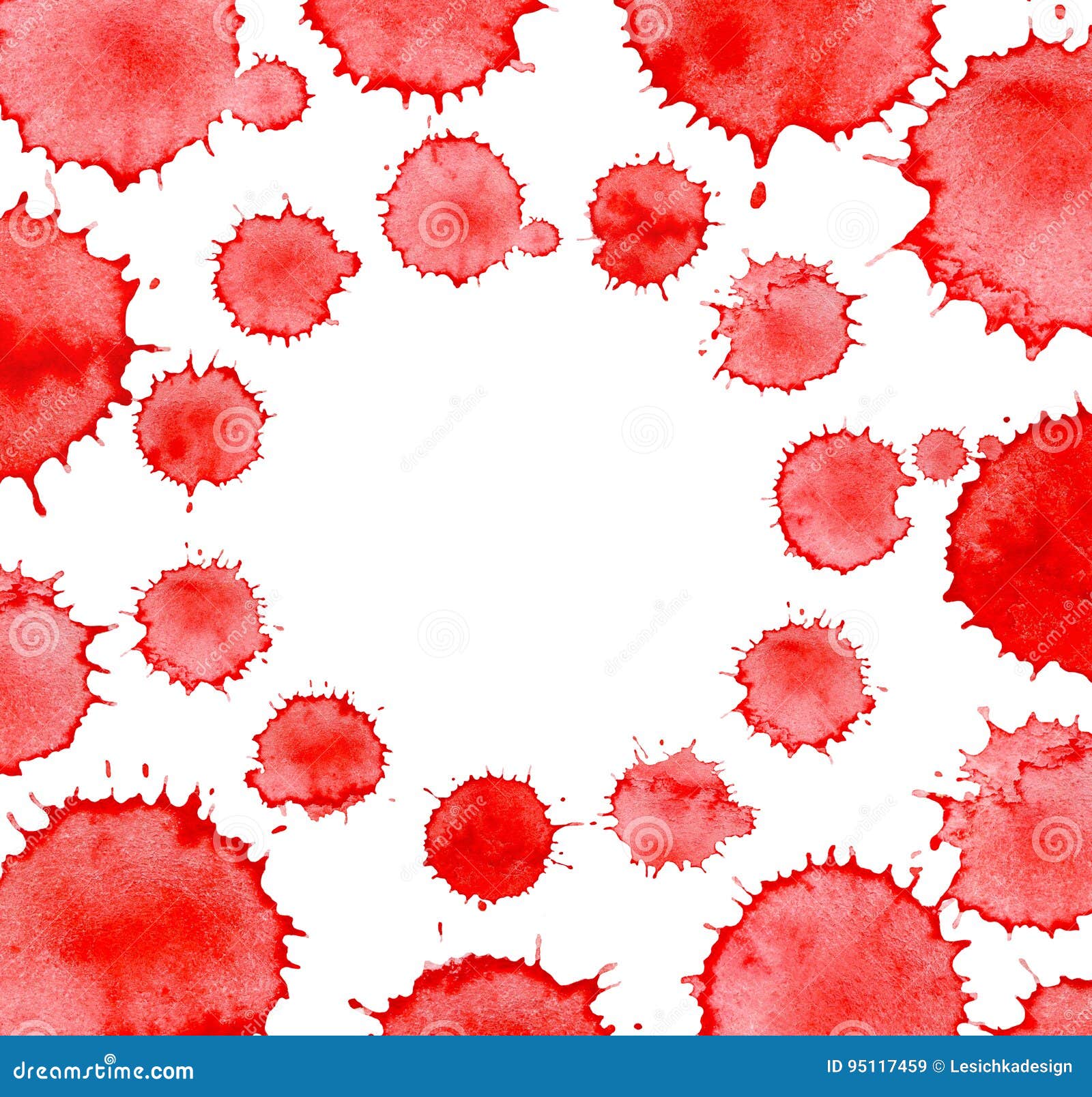 Splats Splashes Blobs of Red Ink Stock Illustration - Illustration of ...