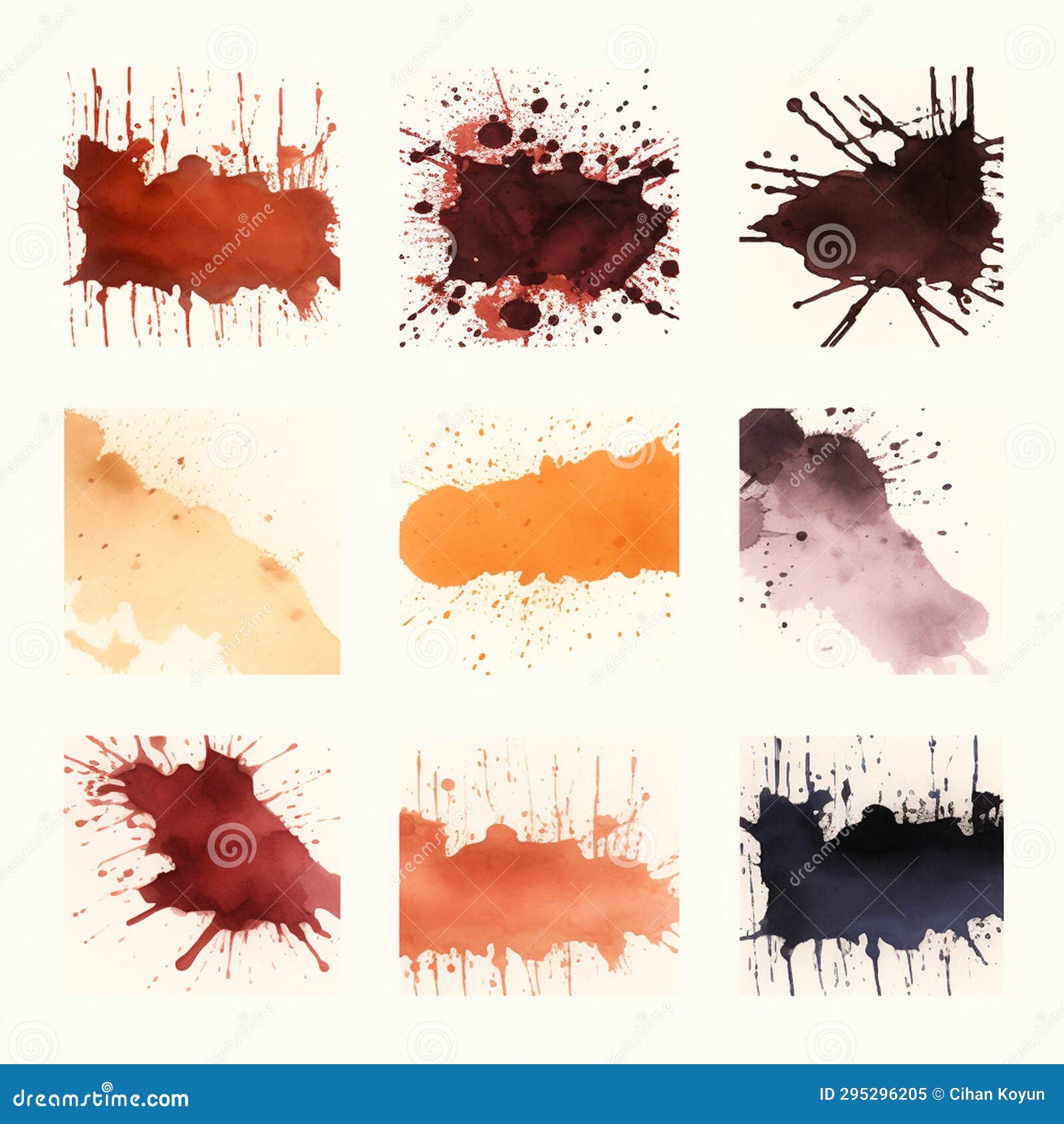 Splatted Paint with Splats of Handdrawn Ink Stock Illustration ...