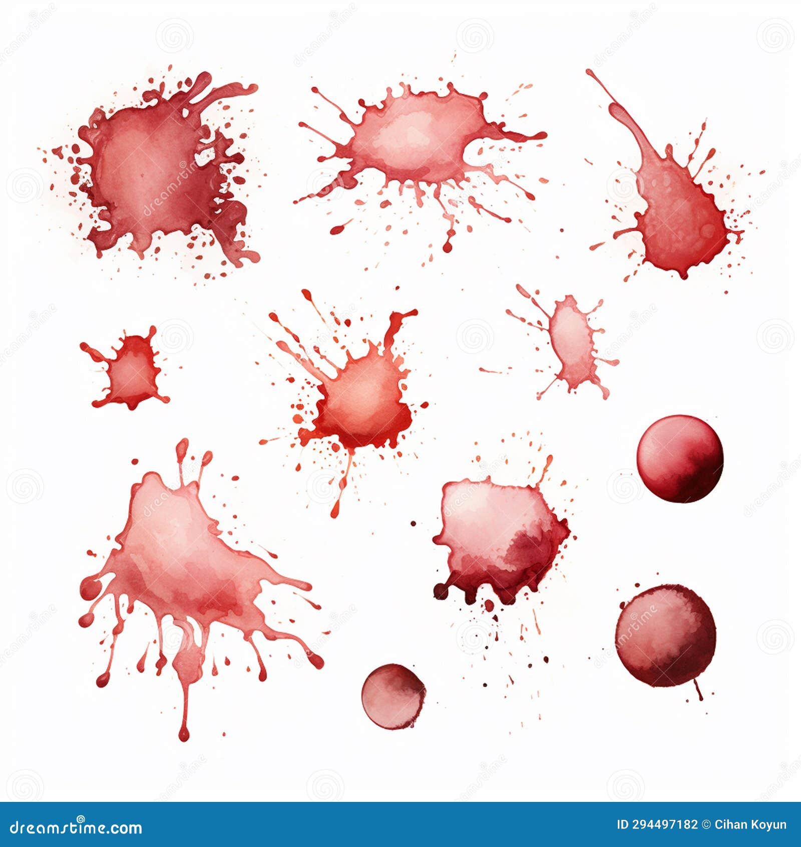 Splatted Paint on White Background with Grunge Elements Stock ...