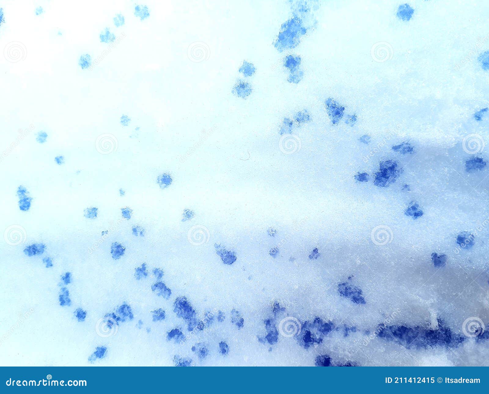 Splatter of Blue Paint on White Snow Stock Image - Image of snow, water ...