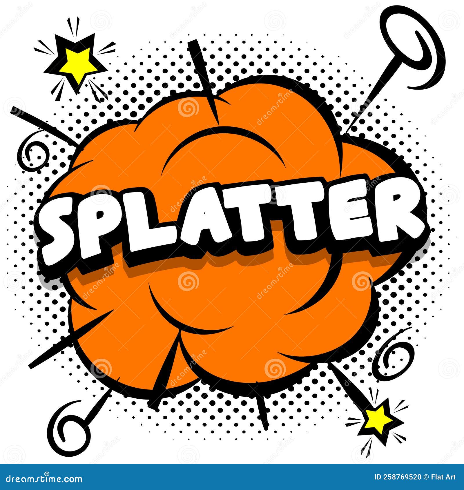 Splatter Comic Bright Template with Speech Bubbles on Colorful Frames ...
