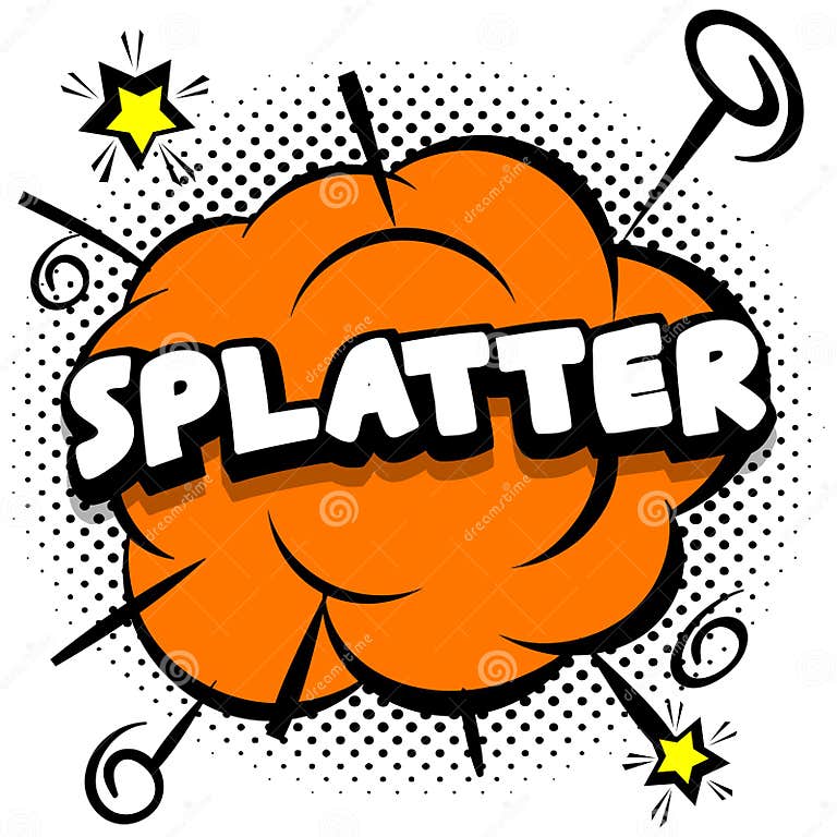 Splatter Comic Bright Template with Speech Bubbles on Colorful Frames ...