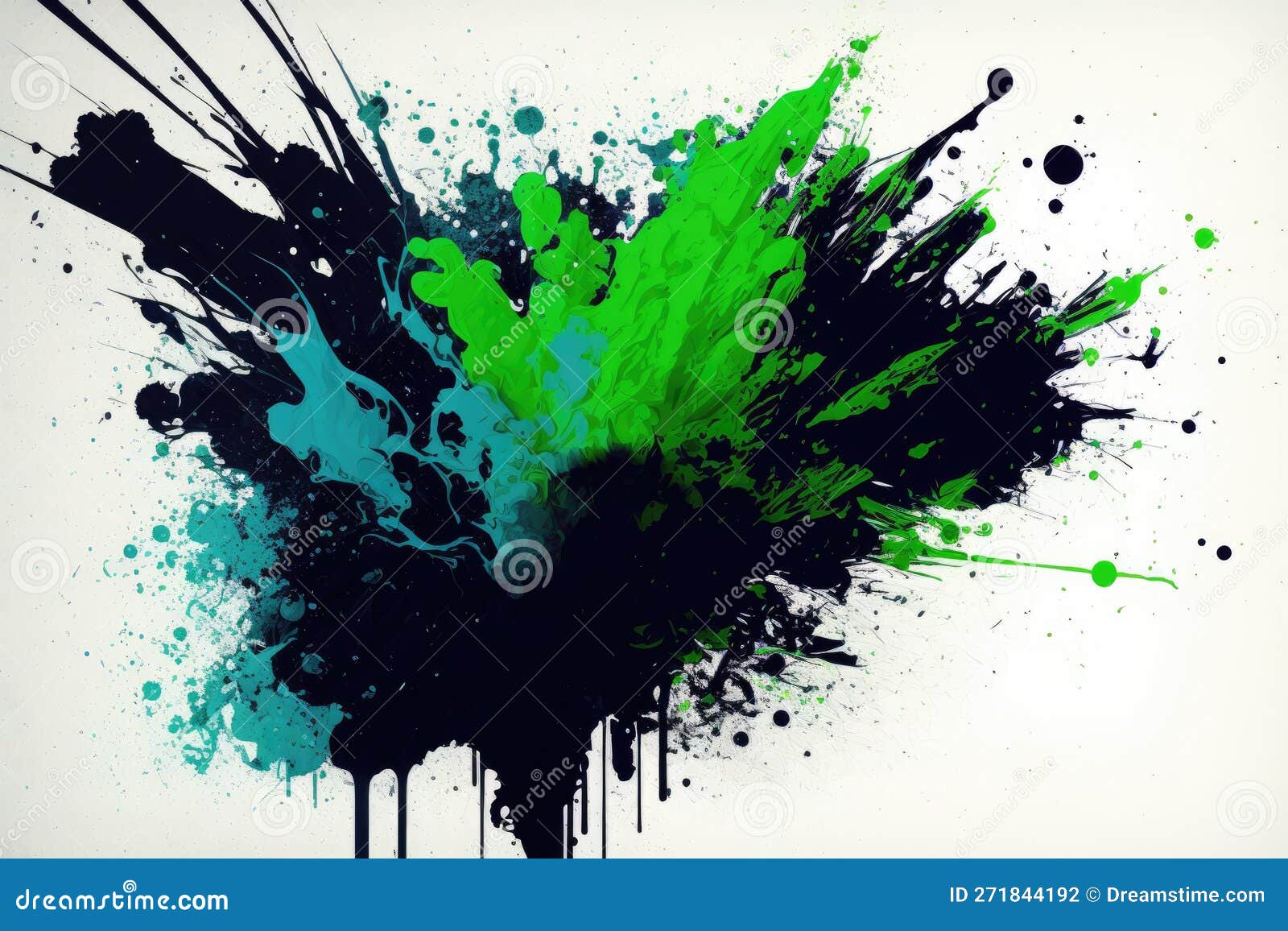 A splatter of green paint stock illustration. Illustration of drawing ...