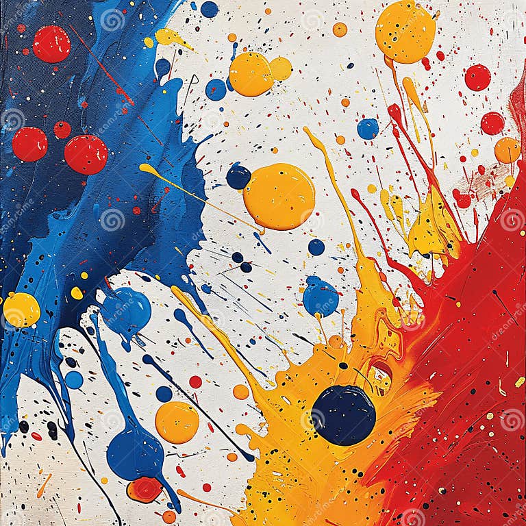 Splatter Paint Canvas, a Mix of Intensity and Softness. Stock ...