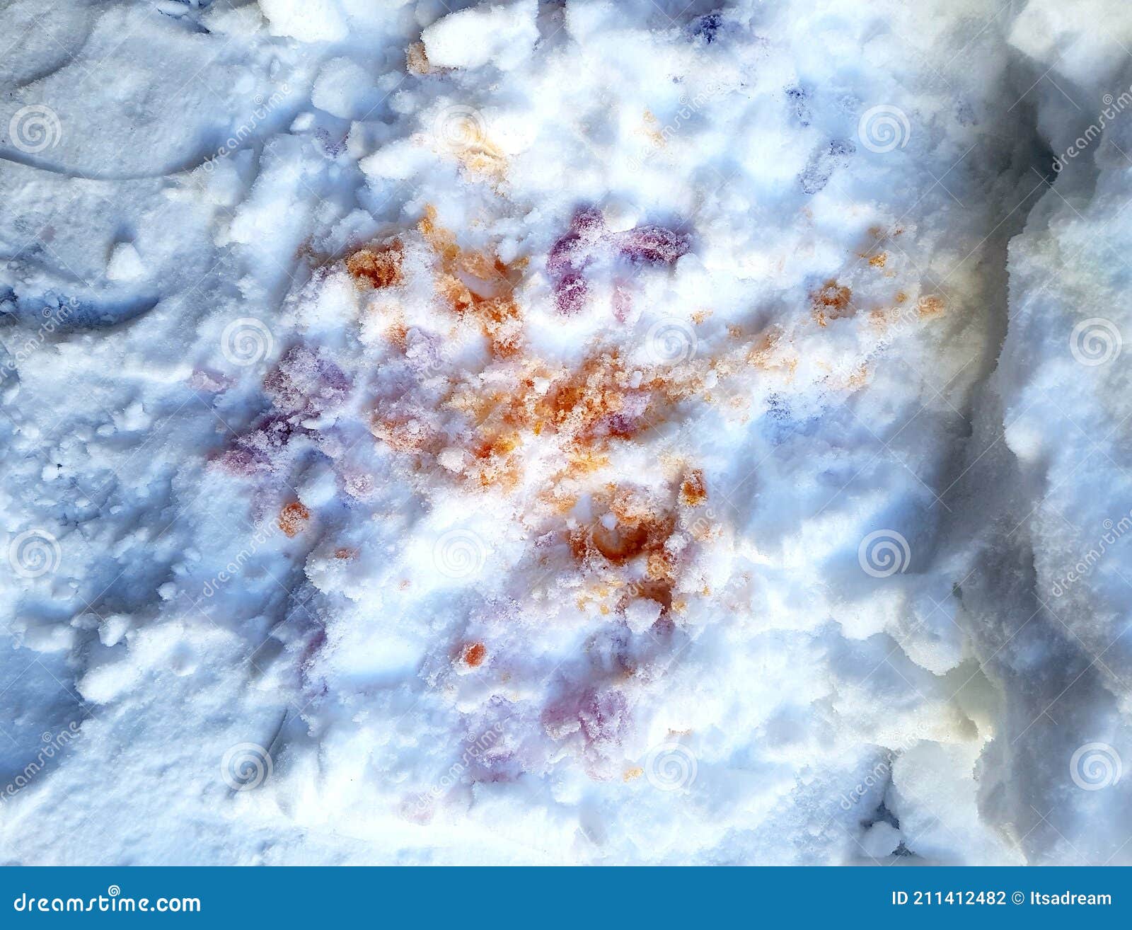 Splatter of Paint on White Snow Stock Photo - Image of snow, water ...
