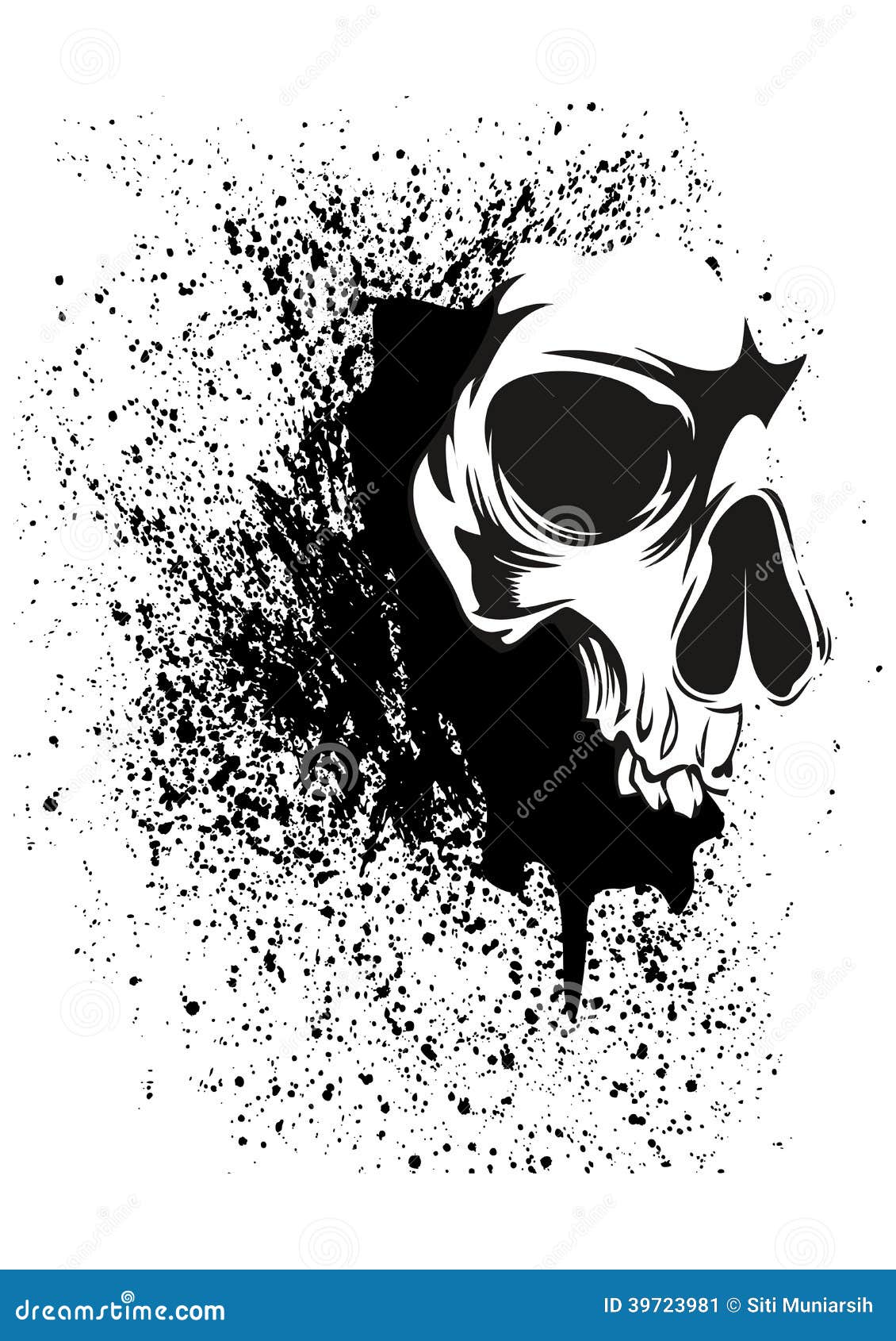 Splatter skull stock vector. Illustration of devil, grunge - 39723981