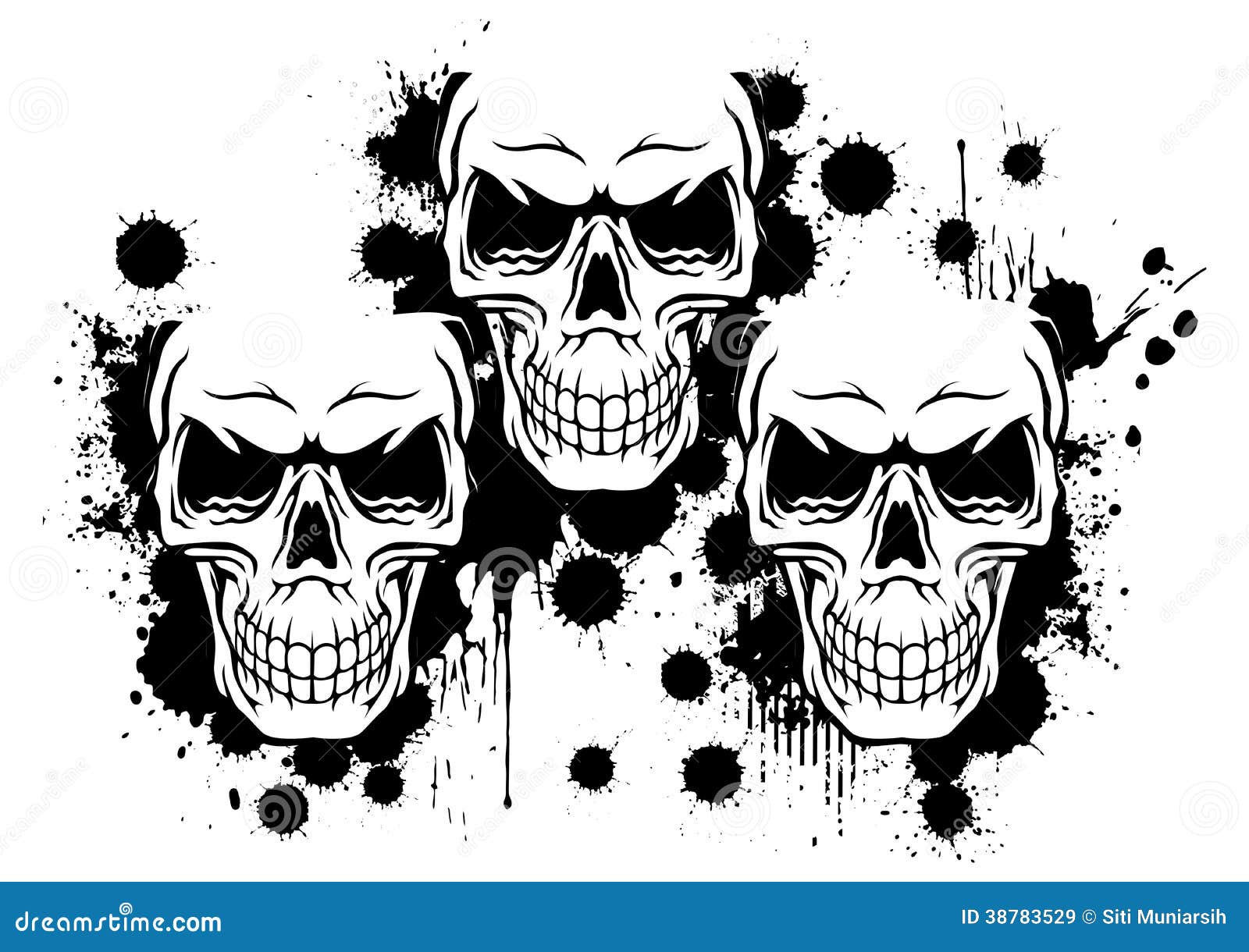 Splatter skulls stock vector. Illustration of artwork - 38783529