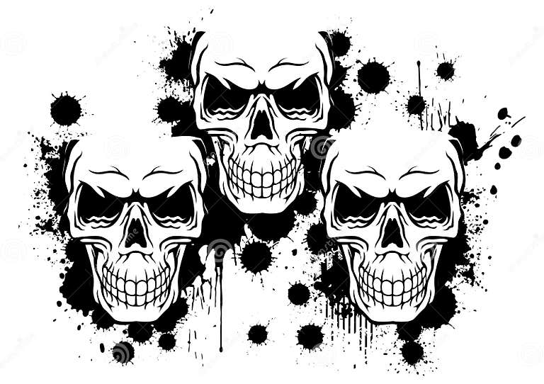 Splatter skulls stock vector. Illustration of artwork - 38783529
