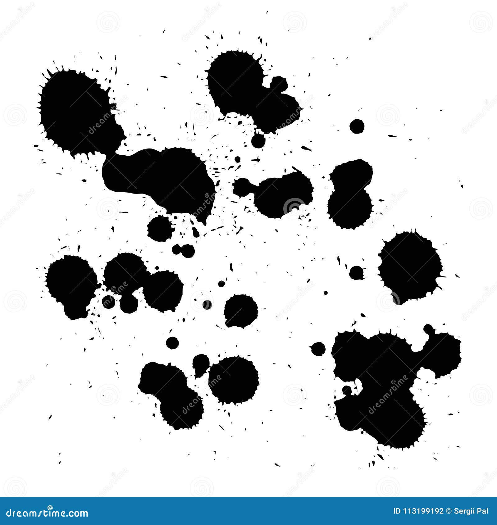 Splatter Vector Black on White. Stock Vector - Illustration of ...