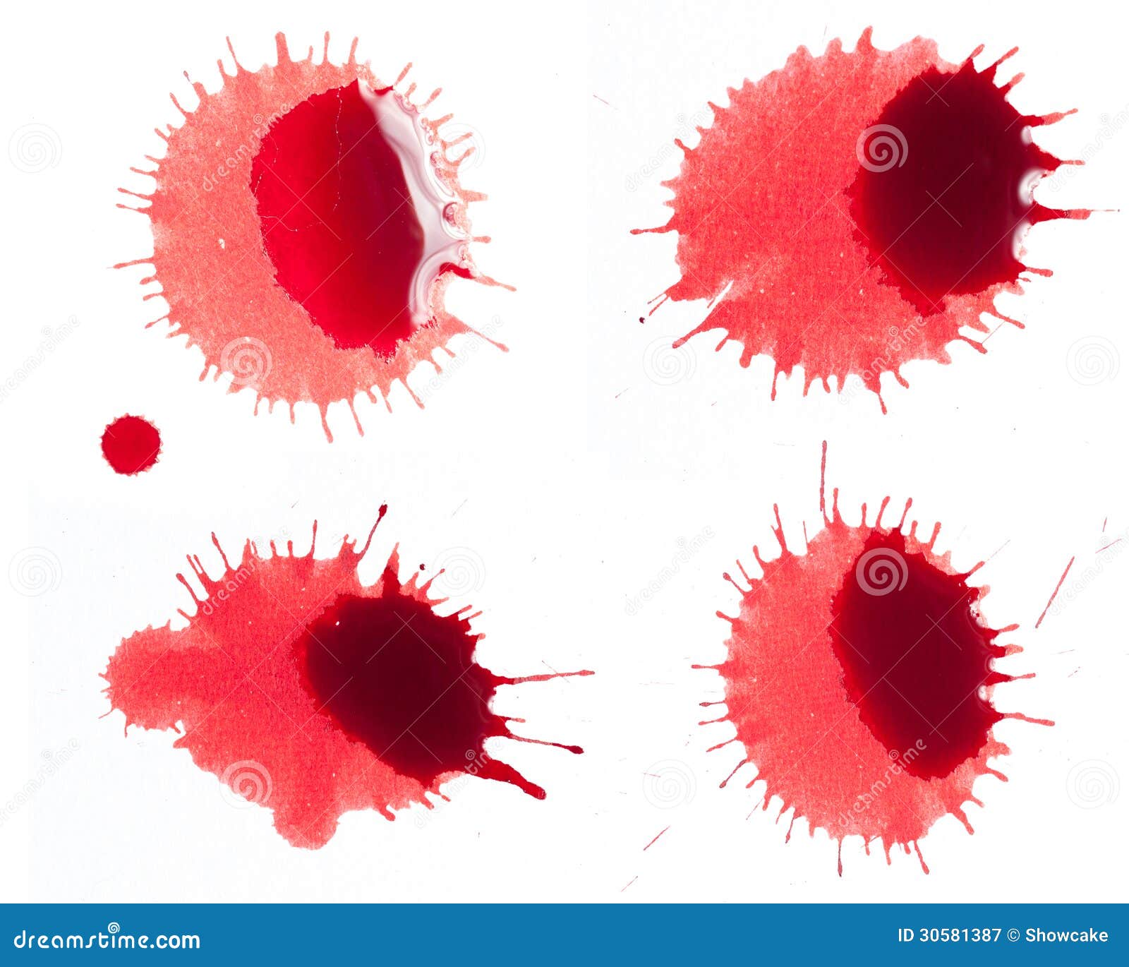 Splattered Blood Stains on a White Background Stock Image - Image of ...