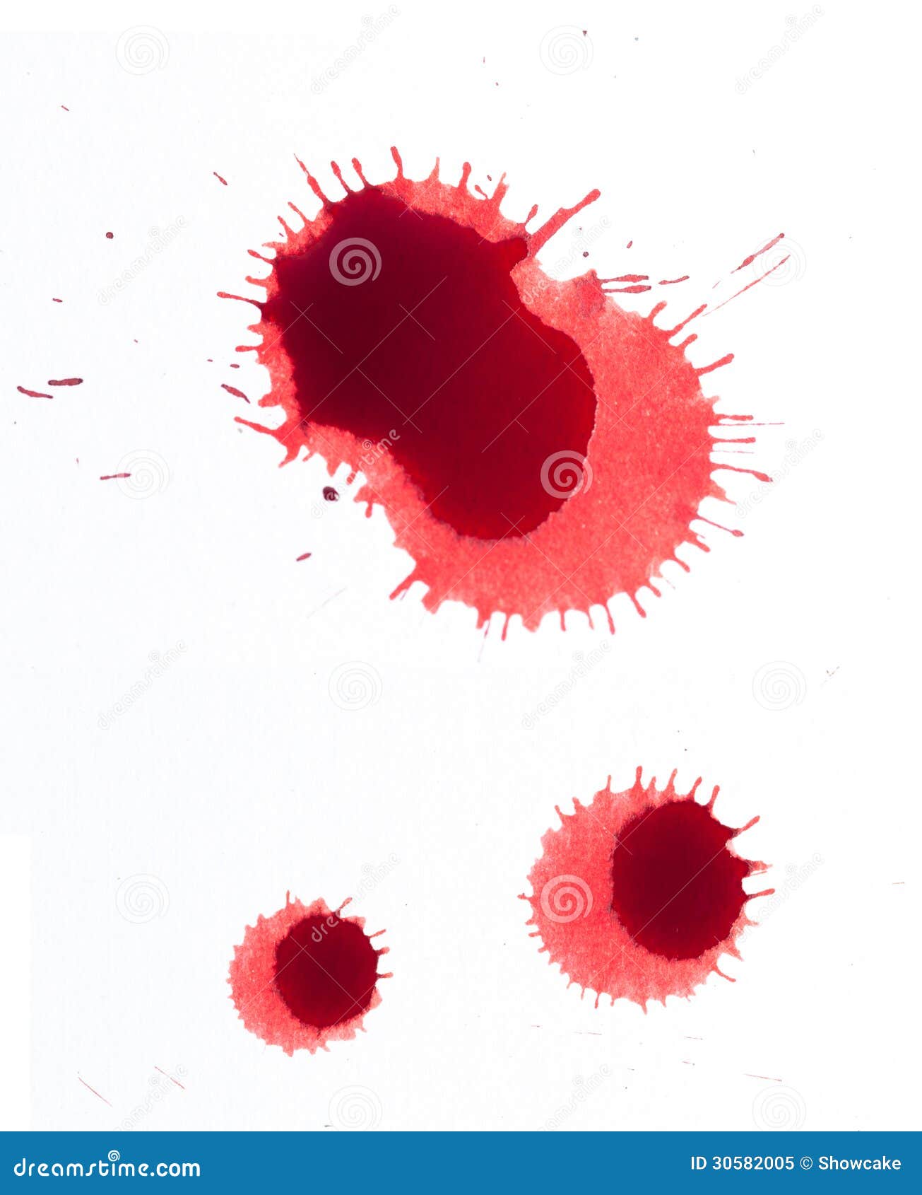 Splattered Blood Stains on a White Background Stock Image - Image of ...