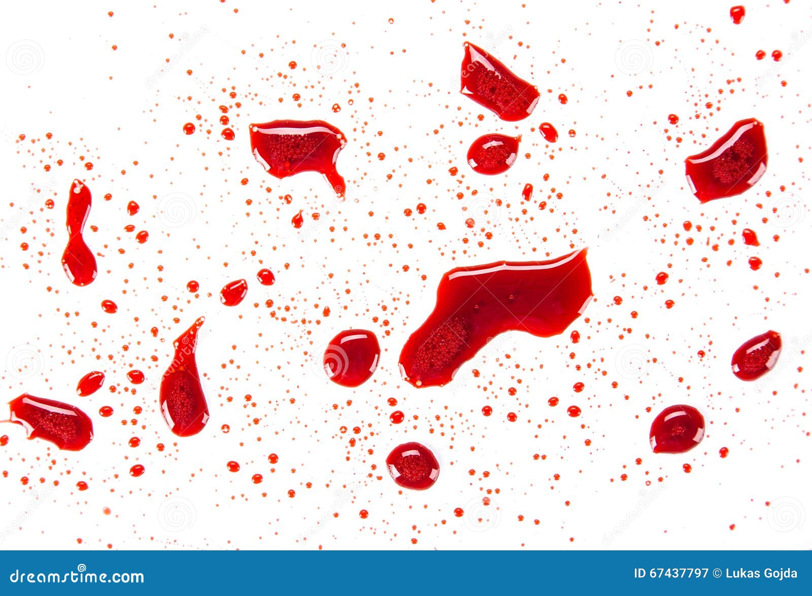 Splattered Blood Stains on White Background Stock Image - Image of ...