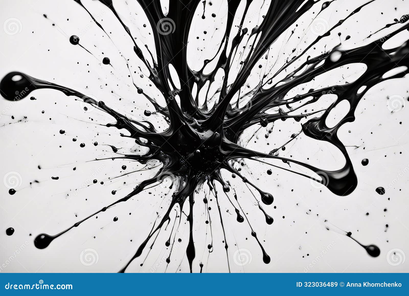 Splatters of a Black Paint Abstract Background Stock Image - Image of ...