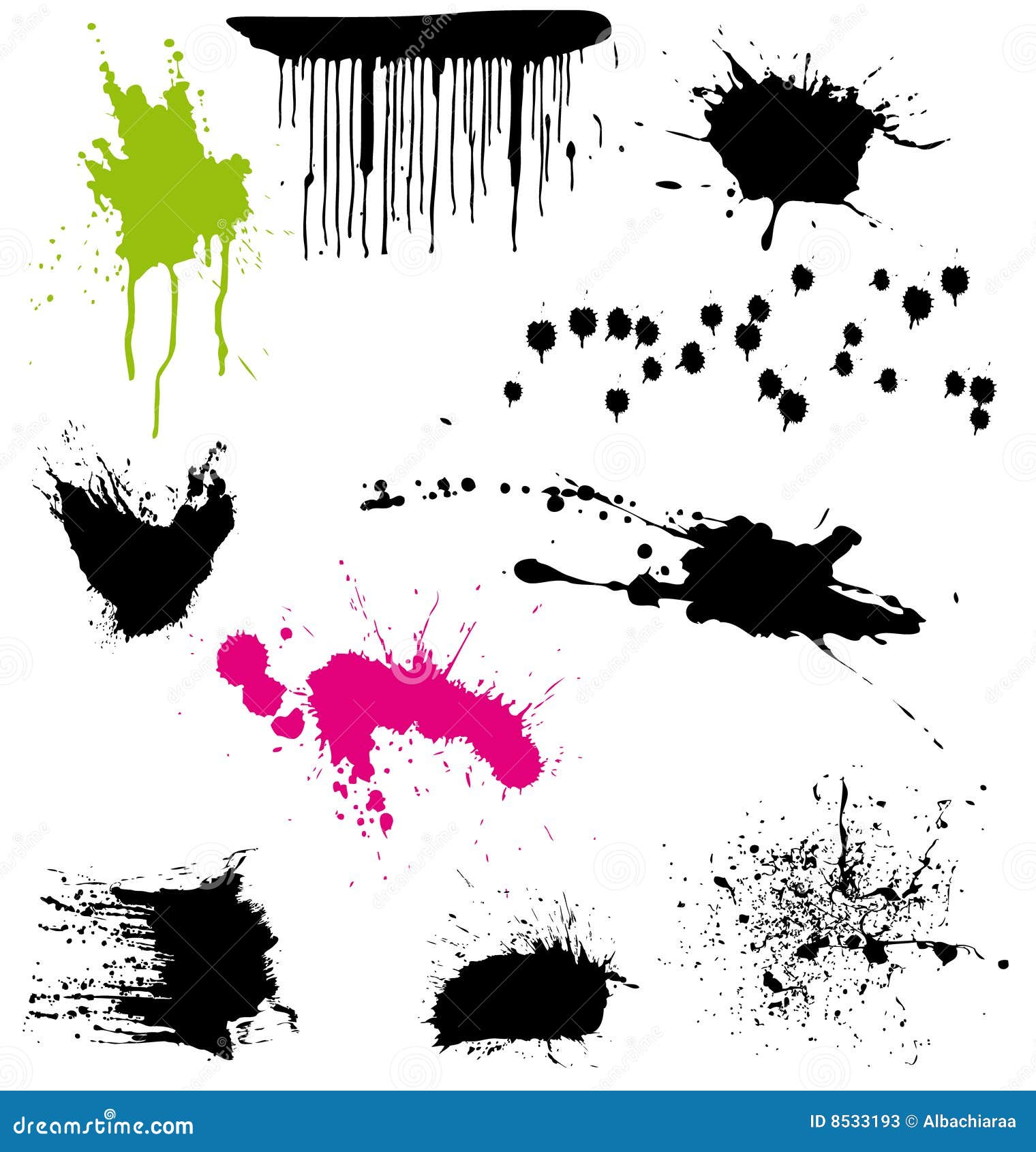 Splatters set 3 stock vector. Illustration of creative - 8533193