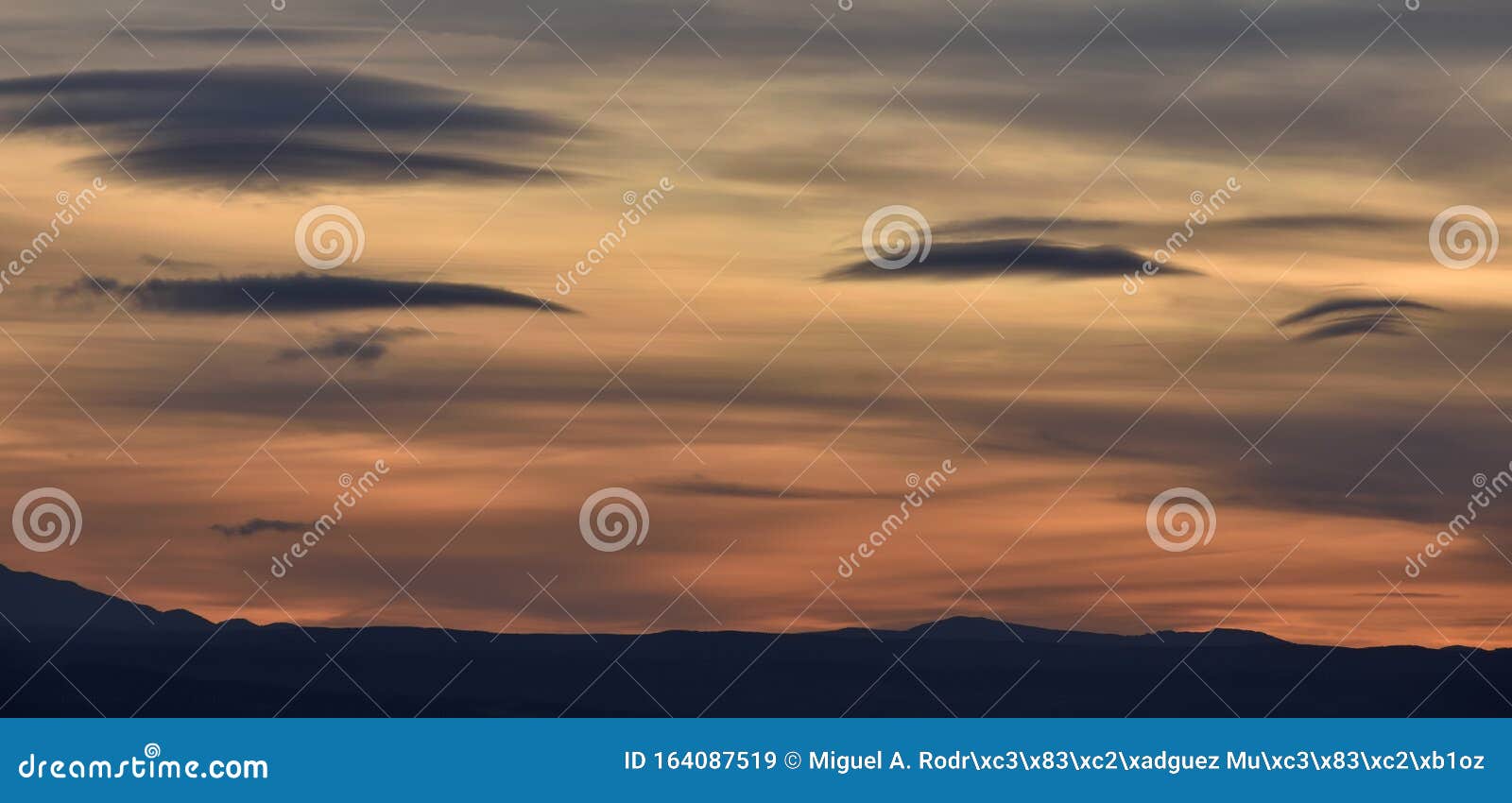 Splendid Autumn Sunset with Different Types and Colors of Clouds Stock ...