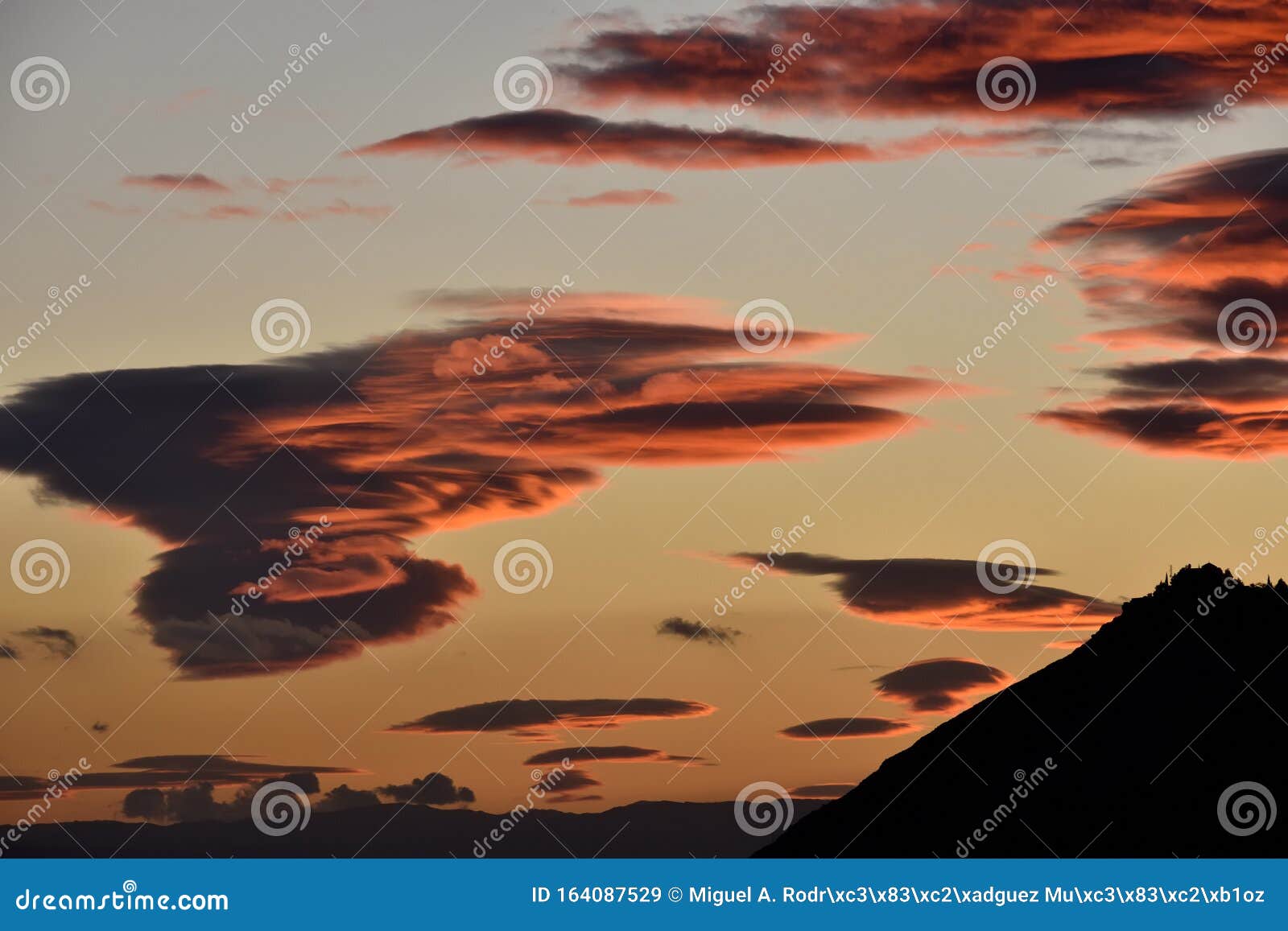 Splendid Autumn Sunset with Different Types and Colors of Clouds Stock ...