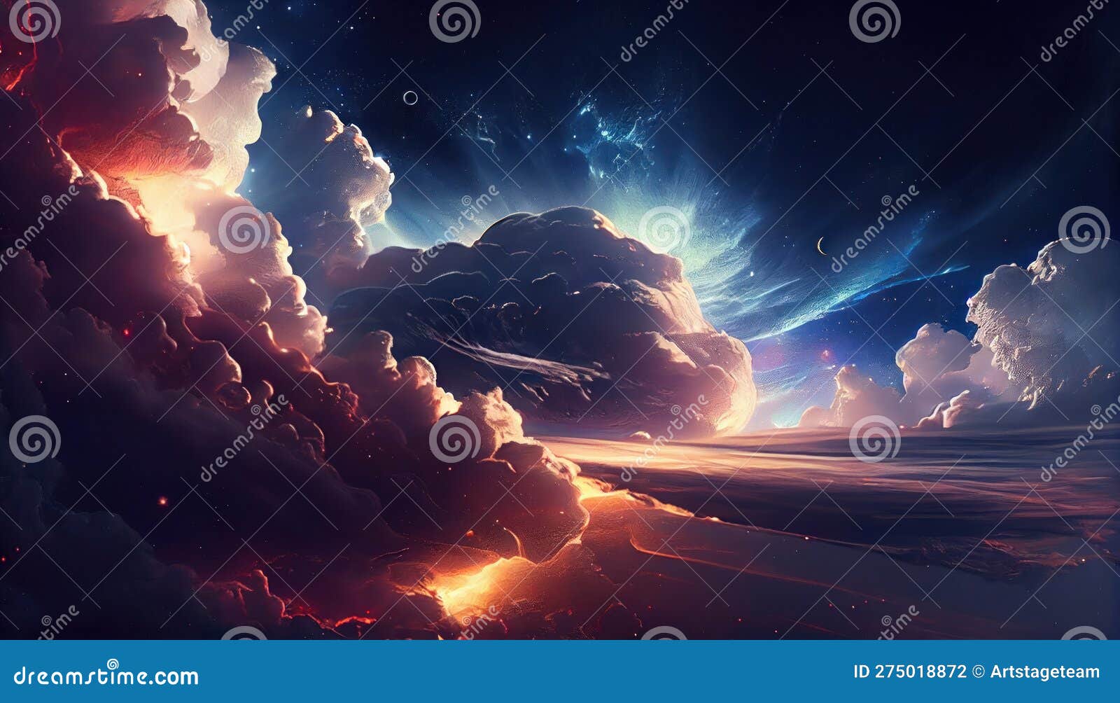 Splendid Background Cloudscape Above the Earths Atmosphere. AI ...