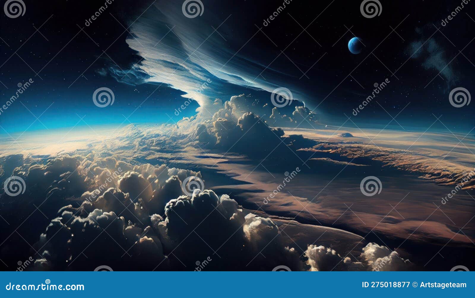 Splendid Background Cloudscape Above the Earths Atmosphere. AI ...