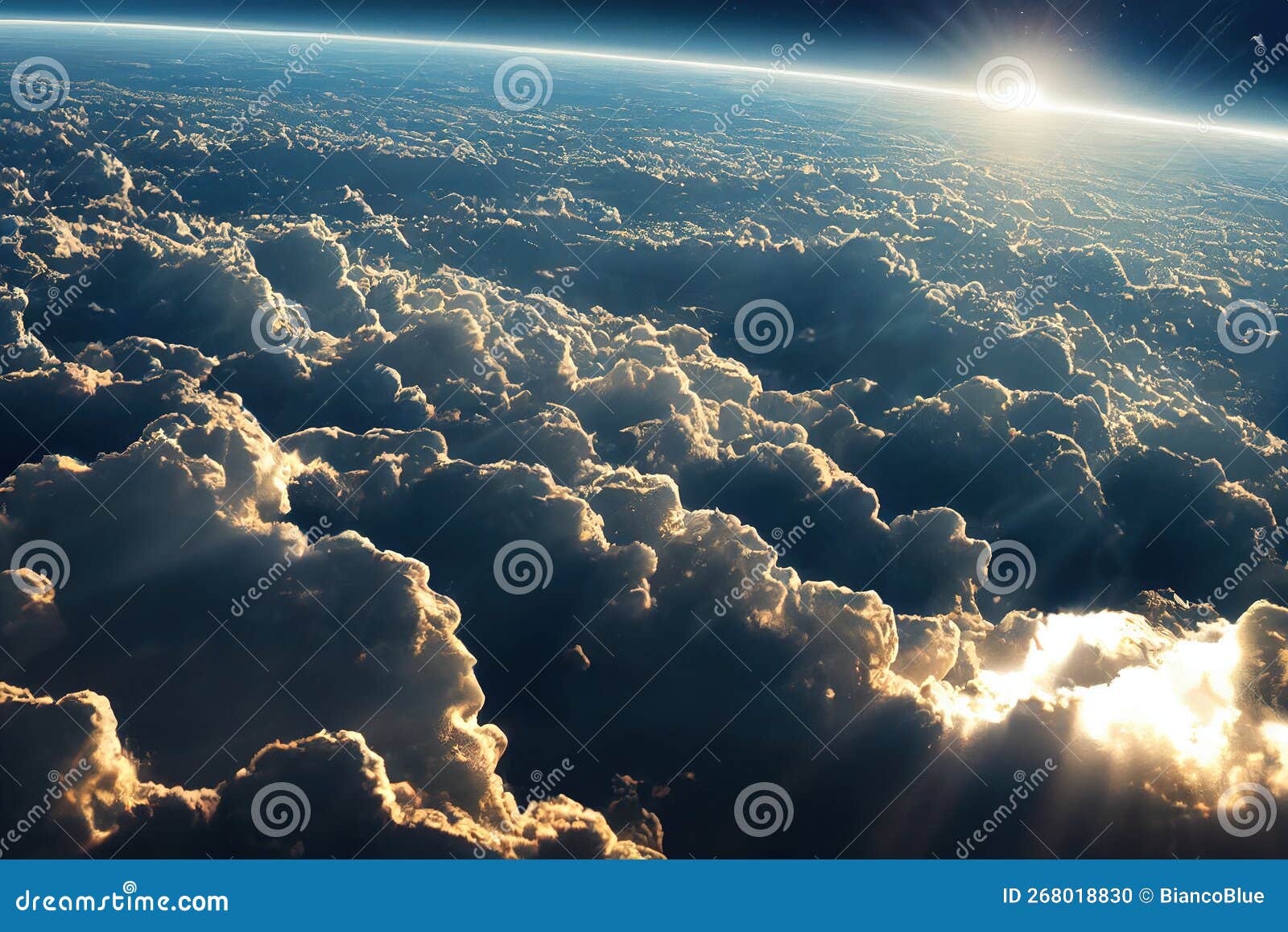 Splendid Cloudscape Above Earth S Atmosphere with Starry Space at ...