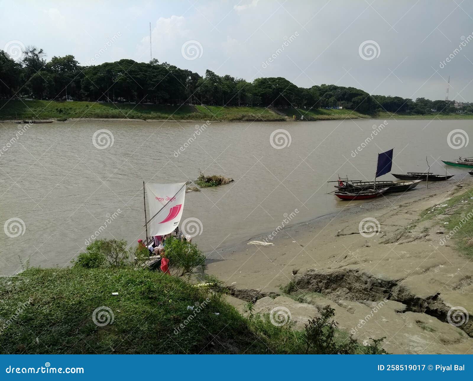 Beautiful Ahmaputra River Sight Stock Image - Image of canal, shore ...