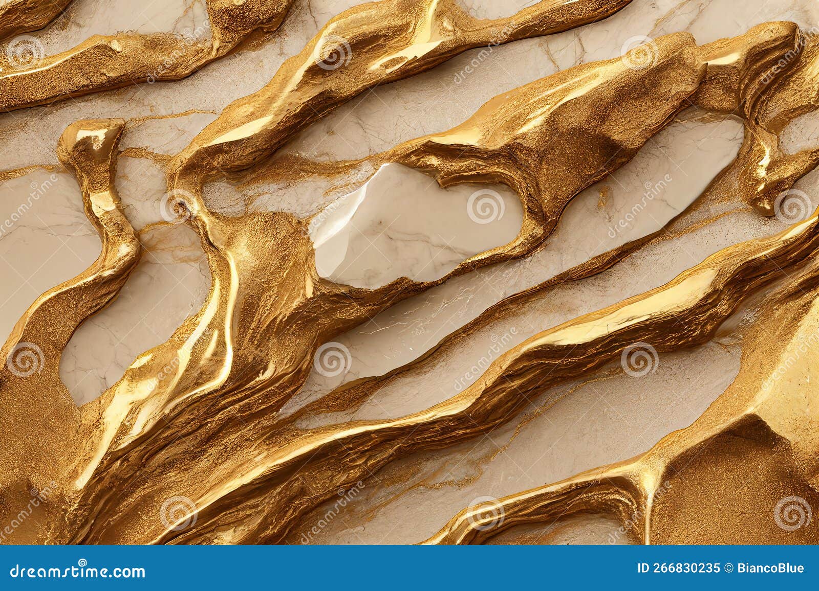 Splendid Marble Abstract with Golden Pattern in Digital Art 3D ...
