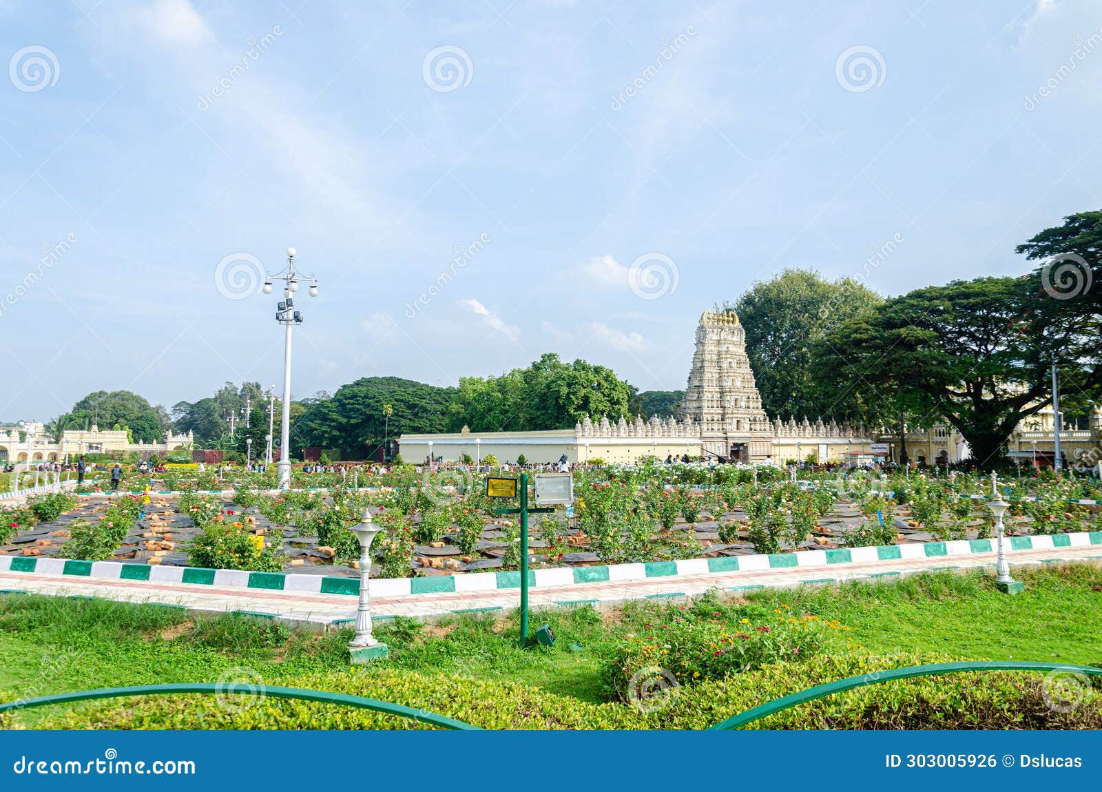 Splendid View of the Garden within Mysore Palace Complex Stock Photo ...