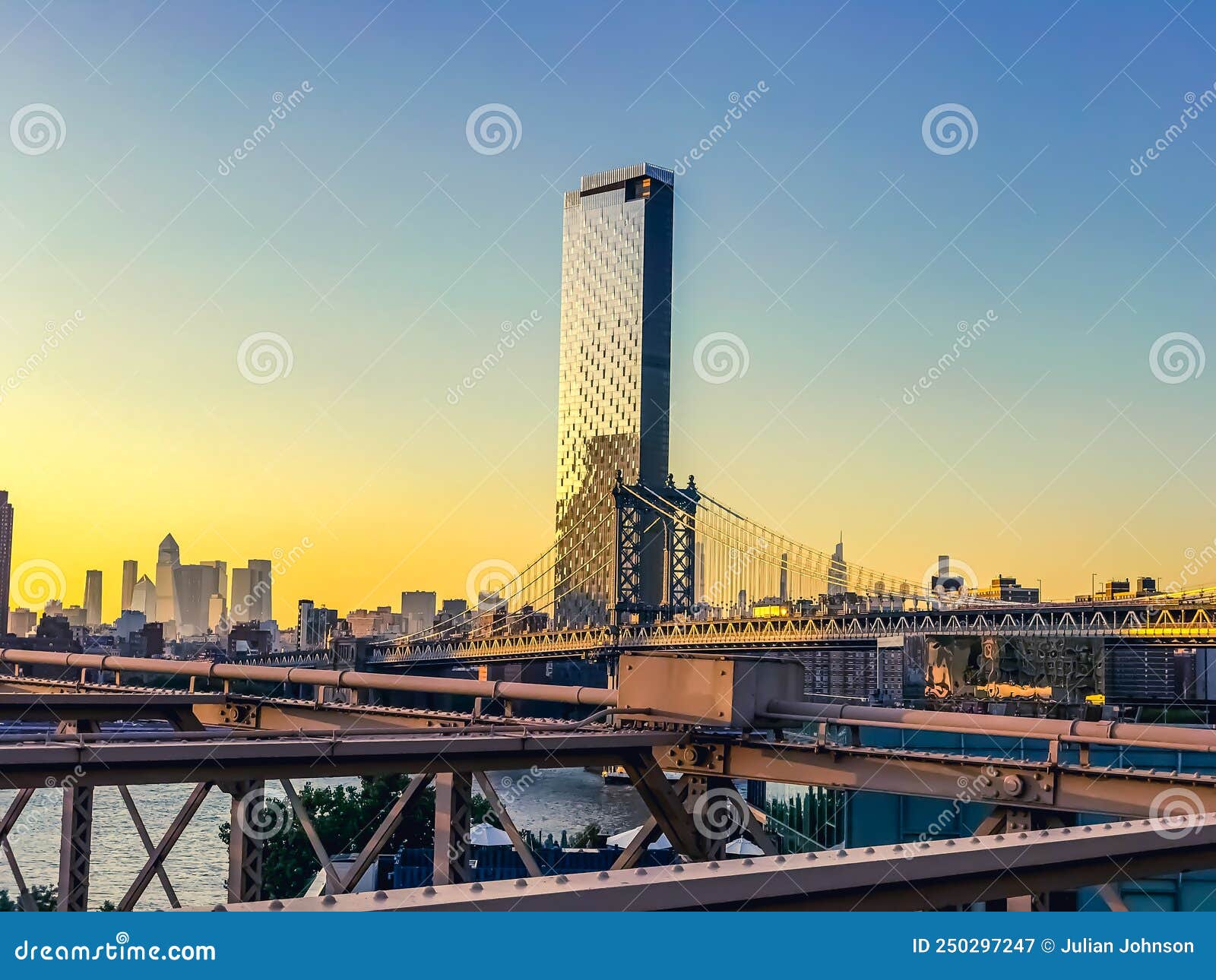 A Splendid View of One Manhattan Square Building. Stock Image - Image ...