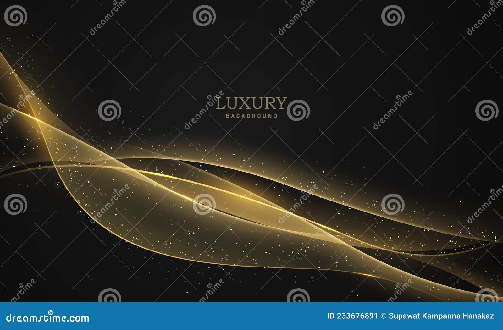 The Splendor Of Luxury Black Gold Poster On Abstract Background Vector ...