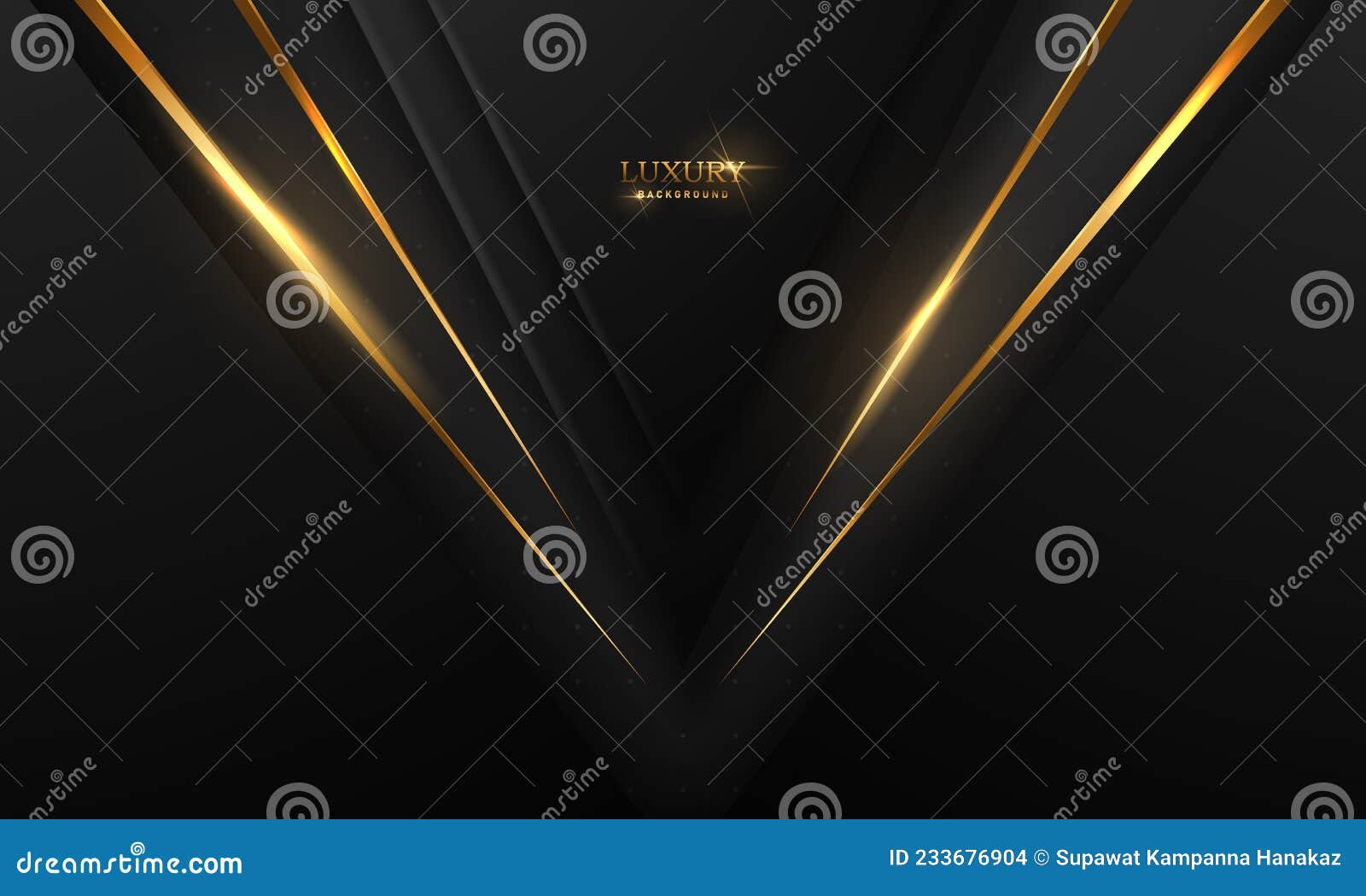 The Splendor of Luxury Black Gold Poster on Abstract Background Stock ...