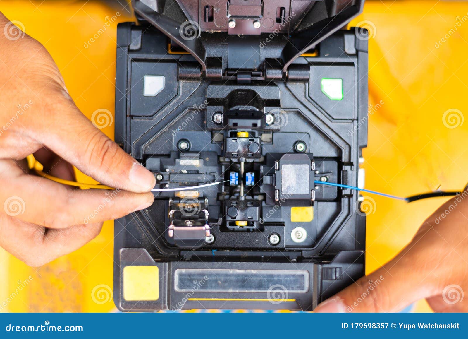 Splicing Machine for Fusion Splice a Fiber Optic Cable Stock Image ...
