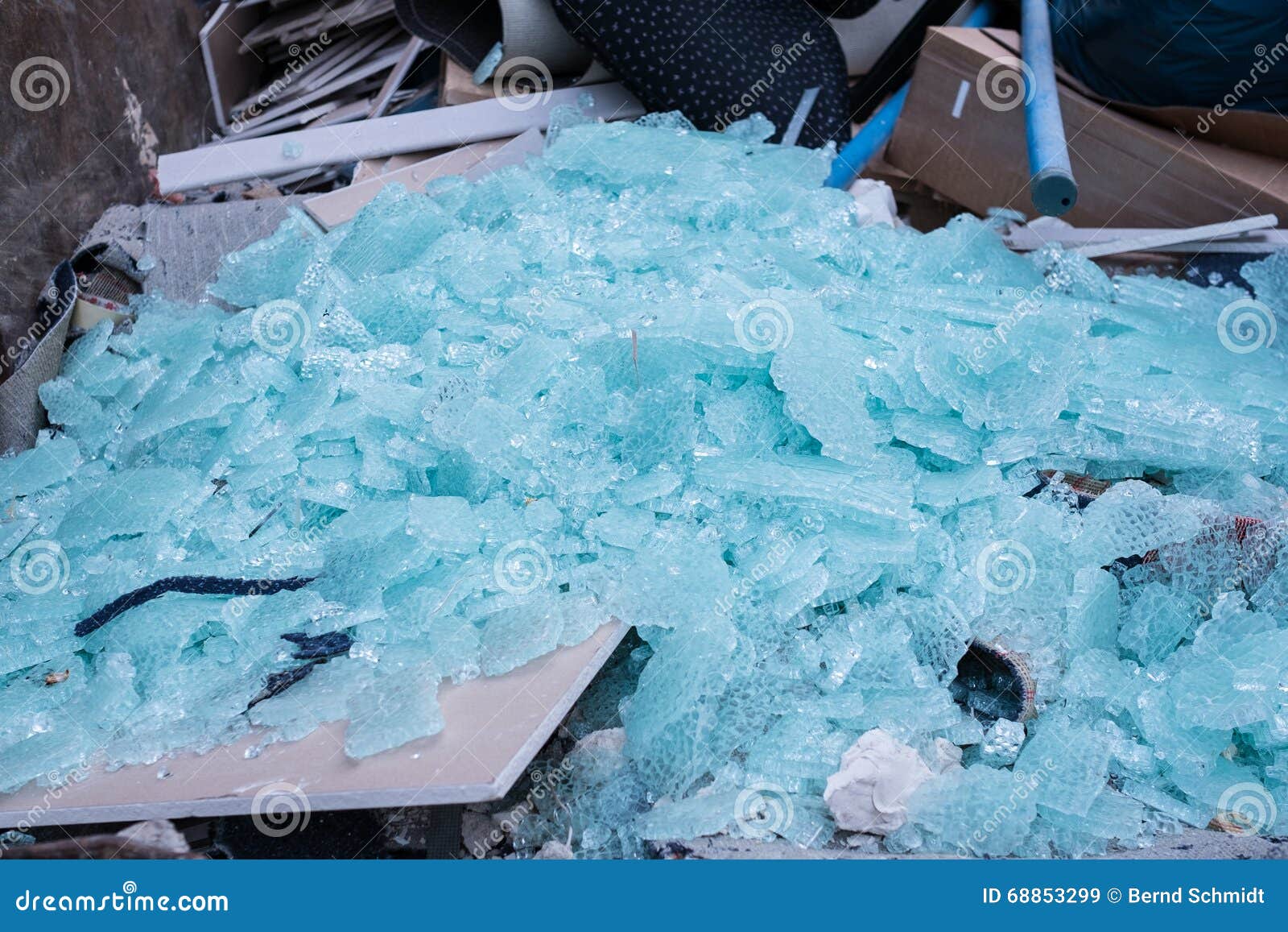 Splinter of Glass in a Container with Rubbish Stock Image - Image of ...