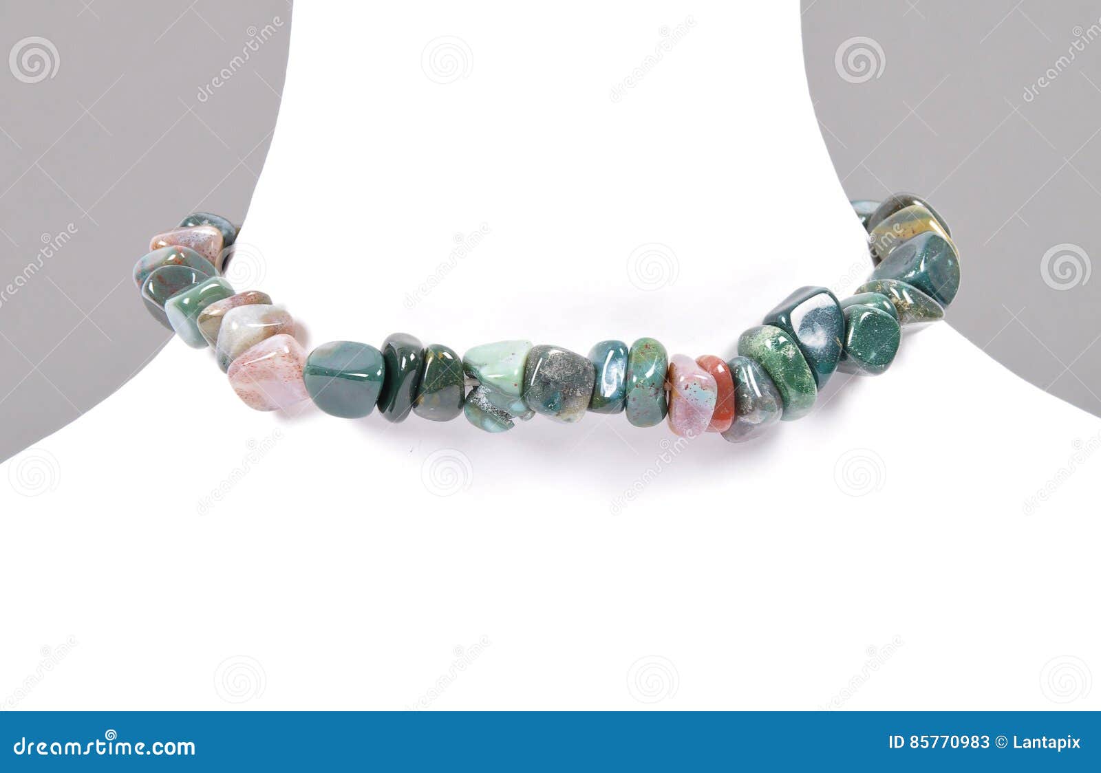 Splintered Moss Agate Chain on Bust Stock Image - Image of shiver ...