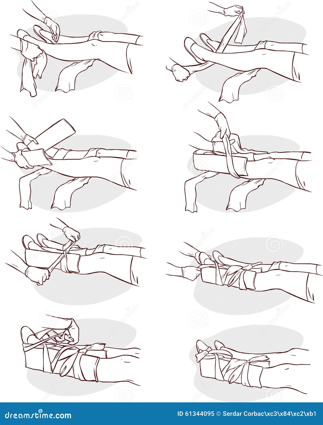 Splinting A Broken Leg Cartoon Vector | CartoonDealer.com #61344095