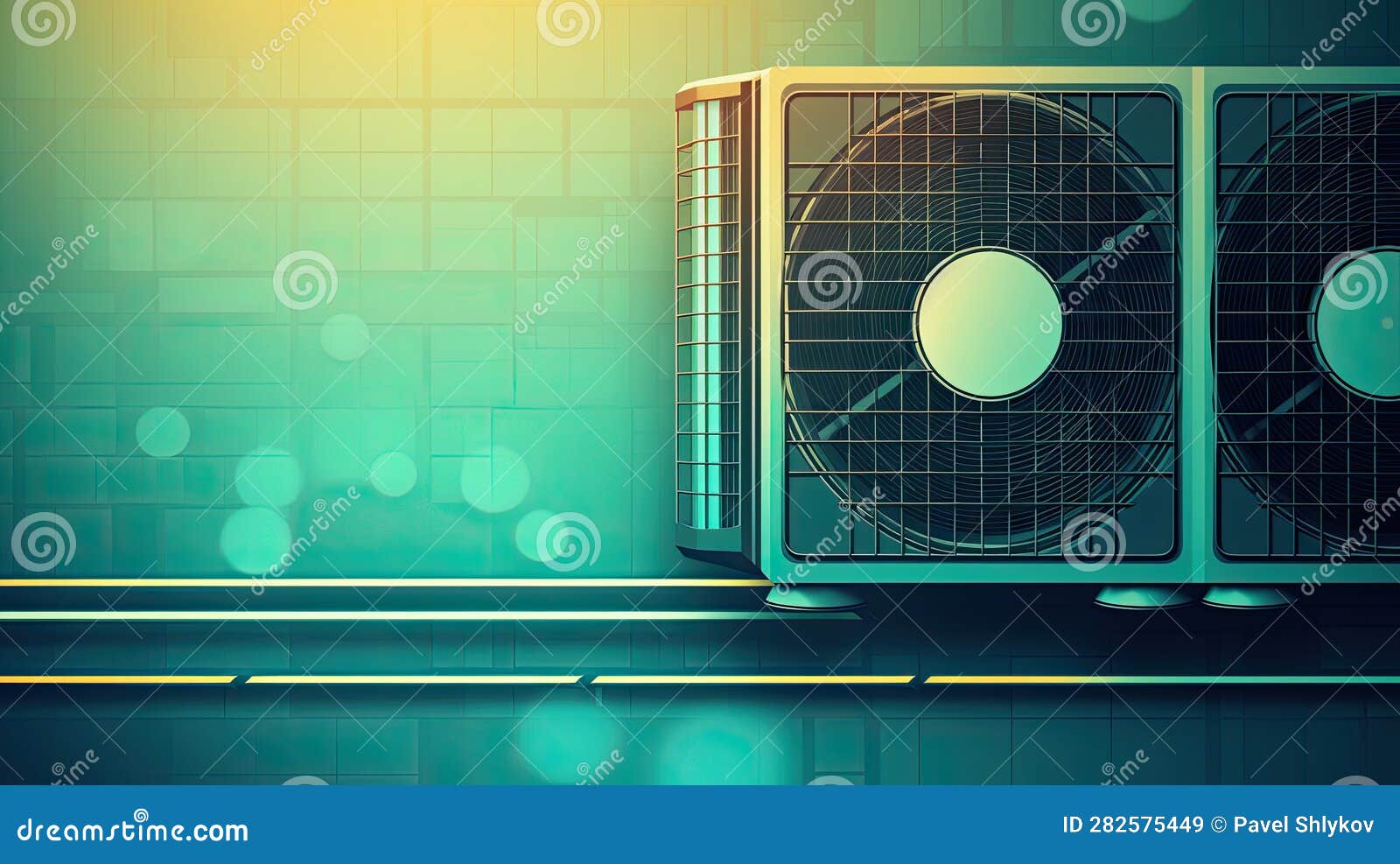 Split Air Conditioner on Color Wall. Closeup Image Stock Image - Image ...