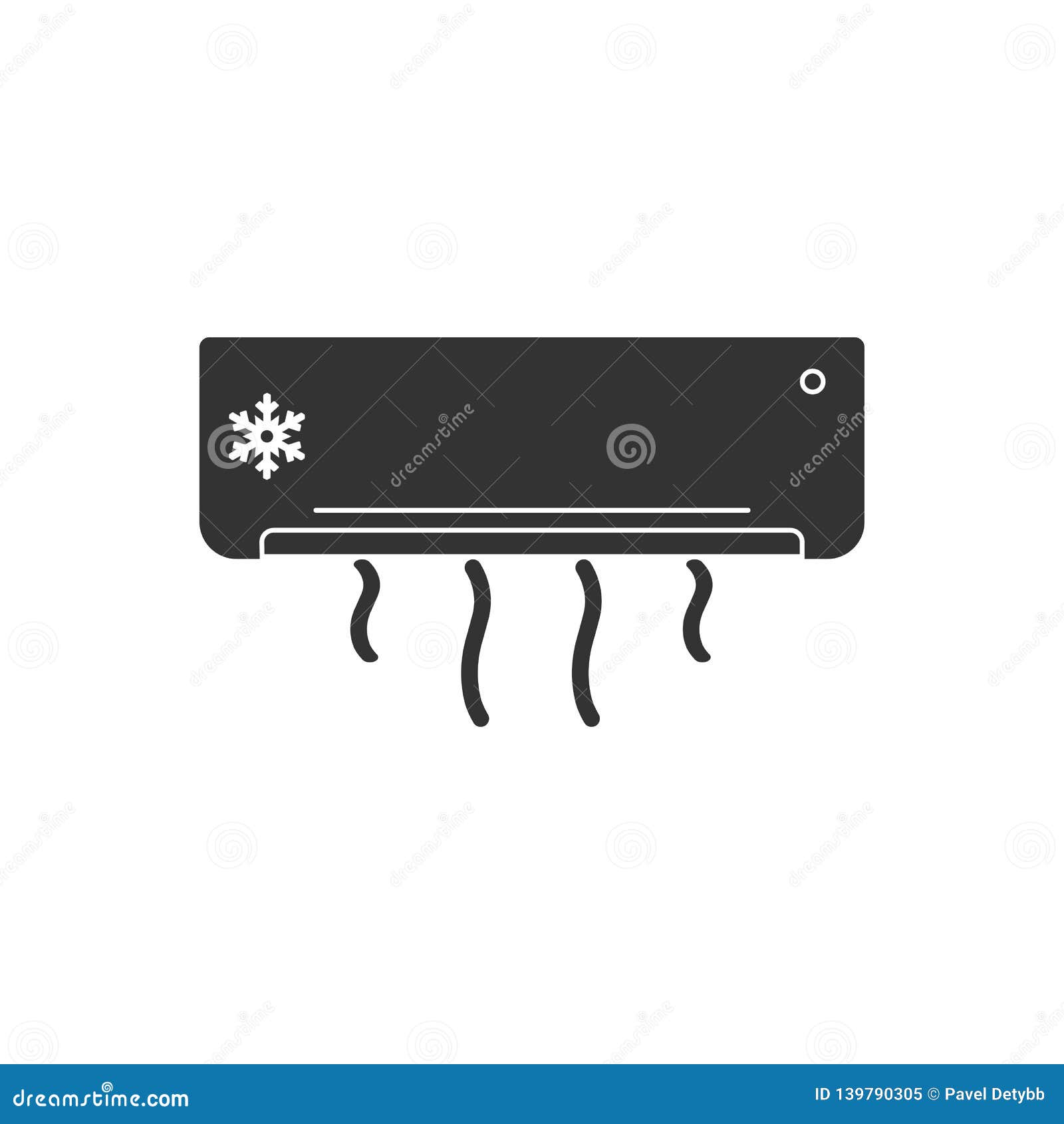 Split Air Conditioner Icon. Vector Illustration, Flat Design Stock ...