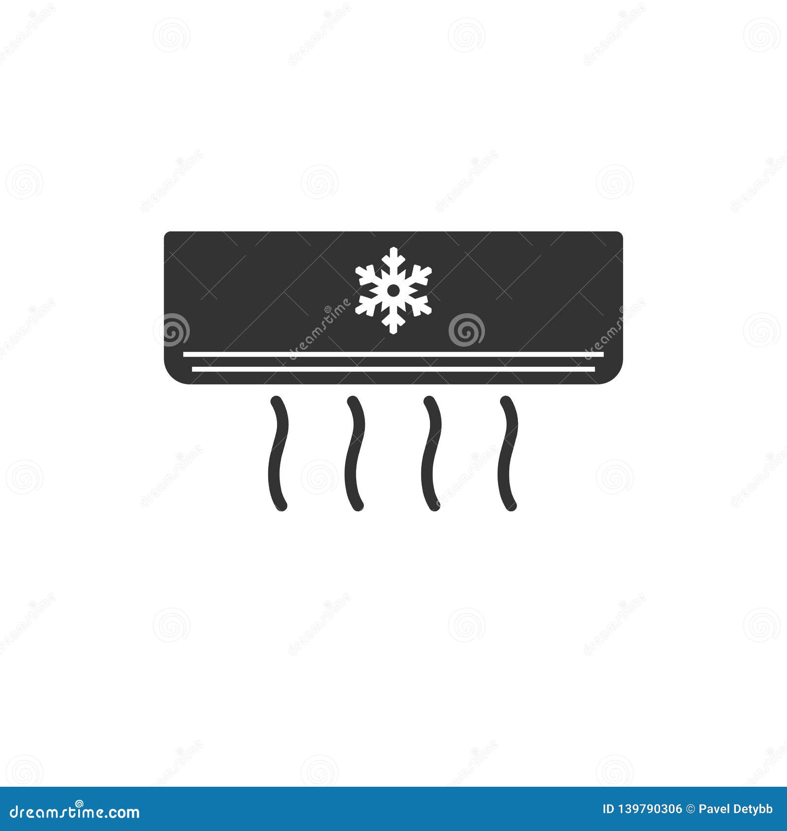 Split Air Conditioner Icon. Vector Illustration, Flat Design Stock ...