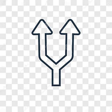 Split Arrows Concept Vector Linear Icon Isolated on Transparent Stock ...