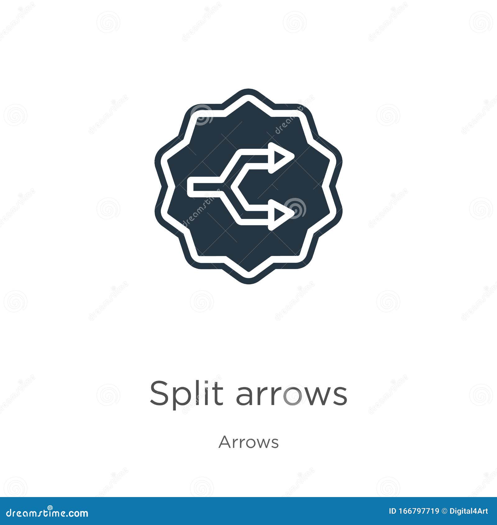 Split Arrows Icon Vector. Trendy Flat Split Arrows Icon from Arrows ...