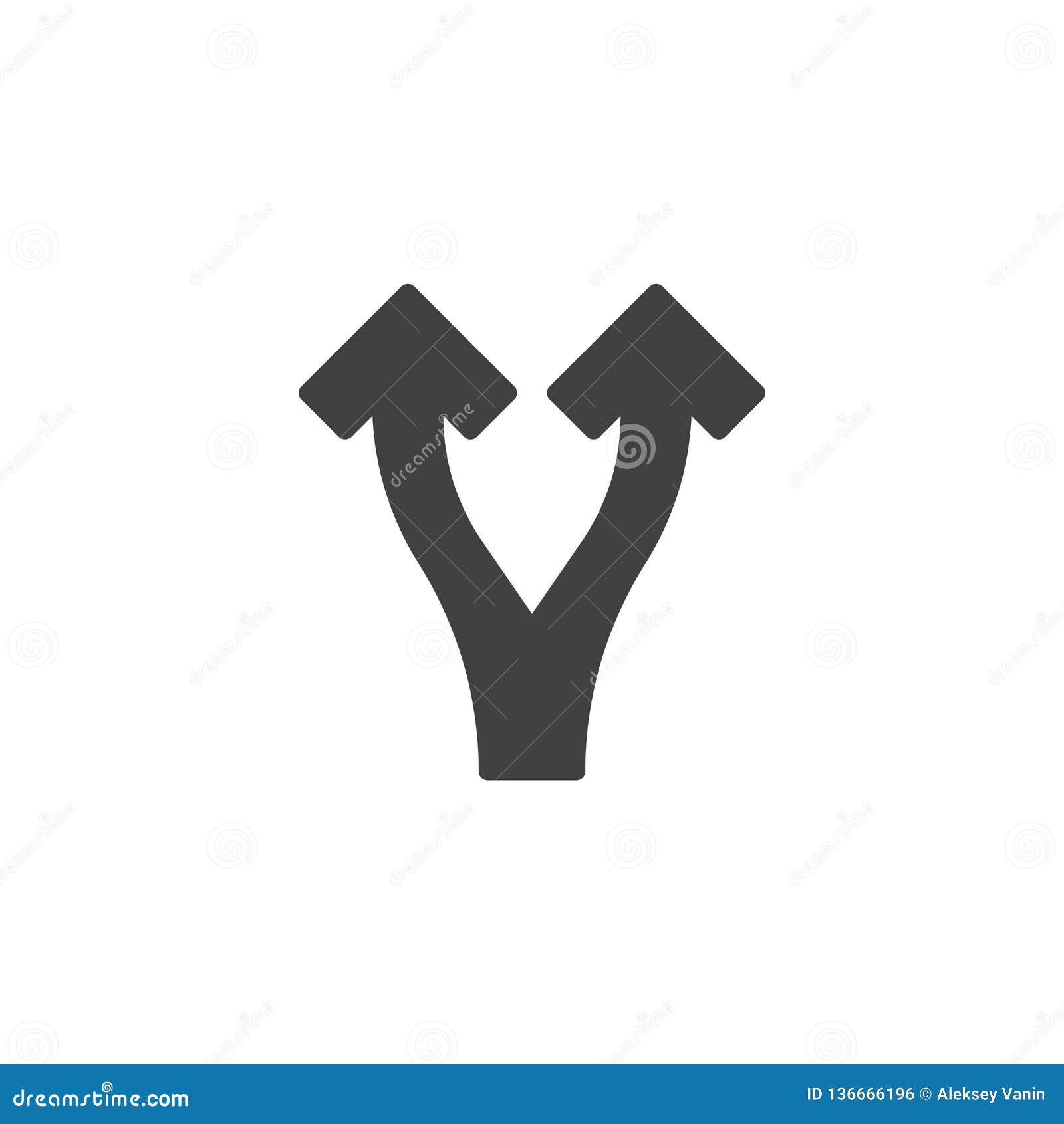 Split Arrows Up Vector Icon Stock Vector - Illustration of pixel ...