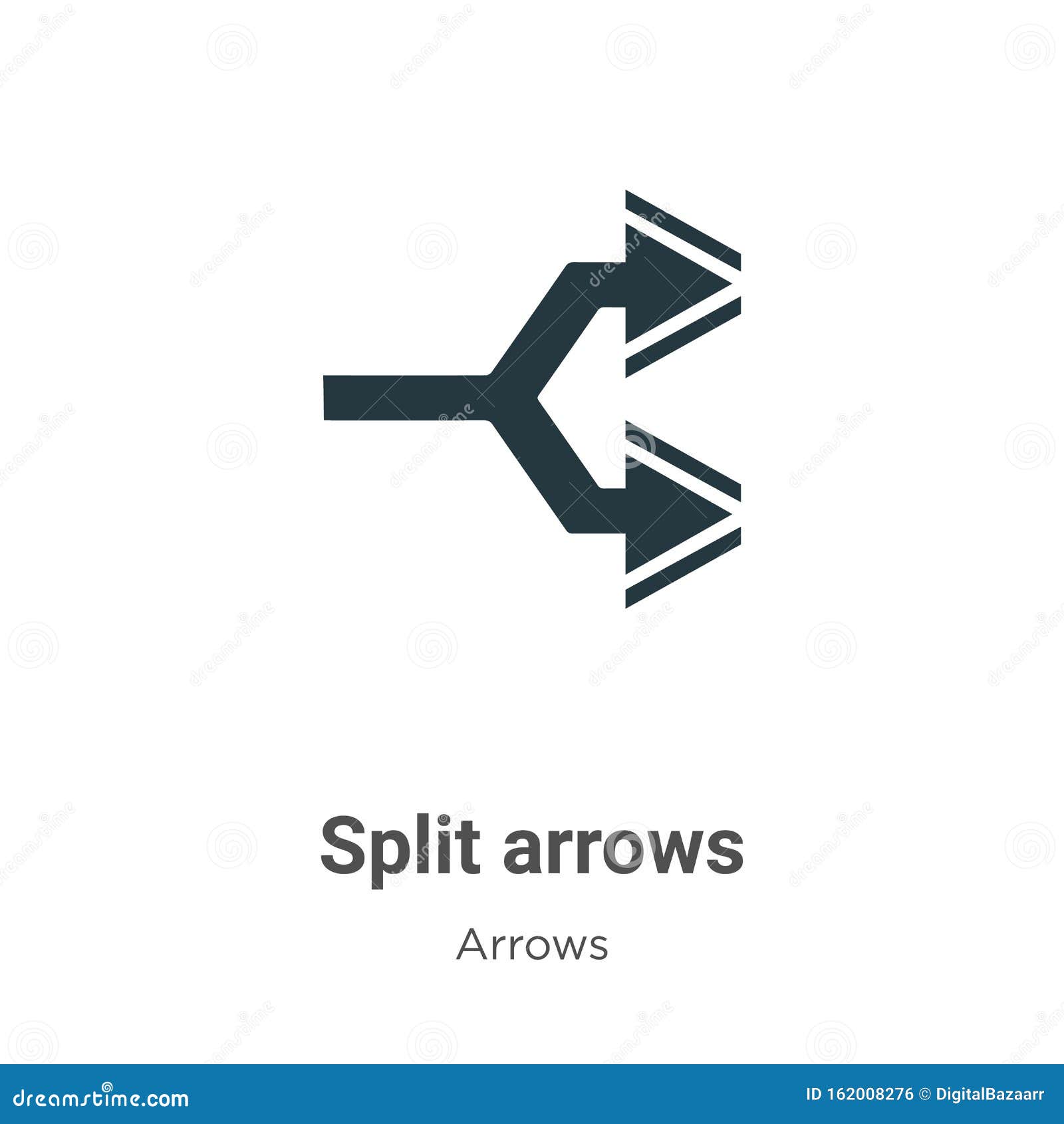 Split Arrows Vector Icon on White Background. Flat Vector Split Arrows ...