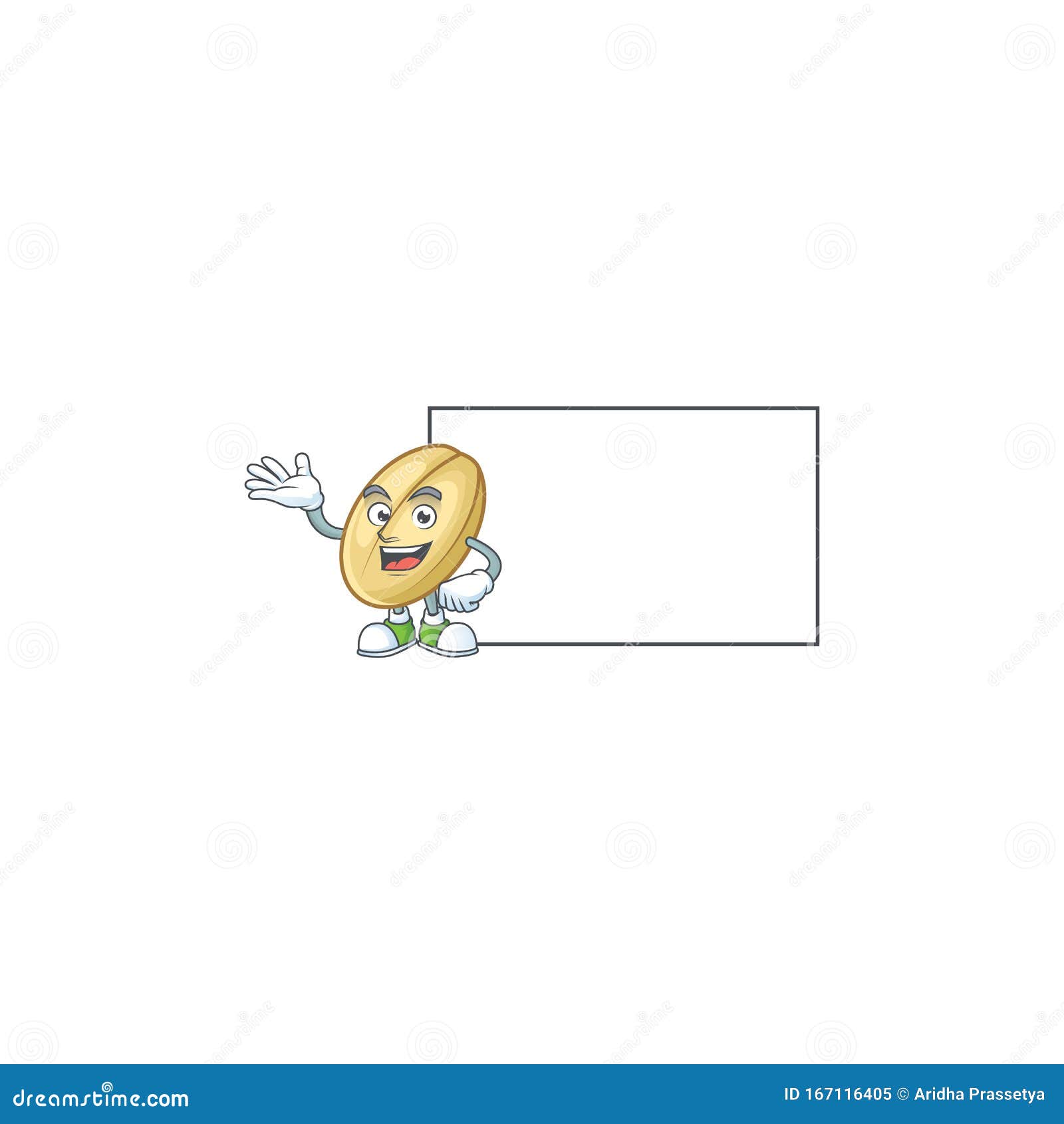 Split Bean with Whiteboard Cartoon Character Style Stock Vector ...