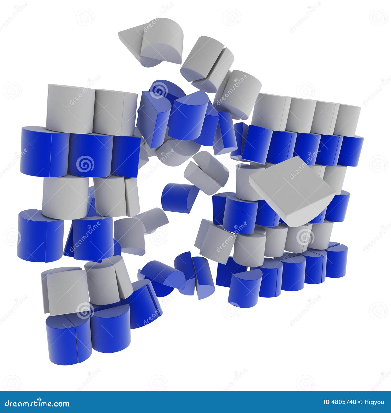Split Block Wall Break stock illustration. Illustration of rendering ...
