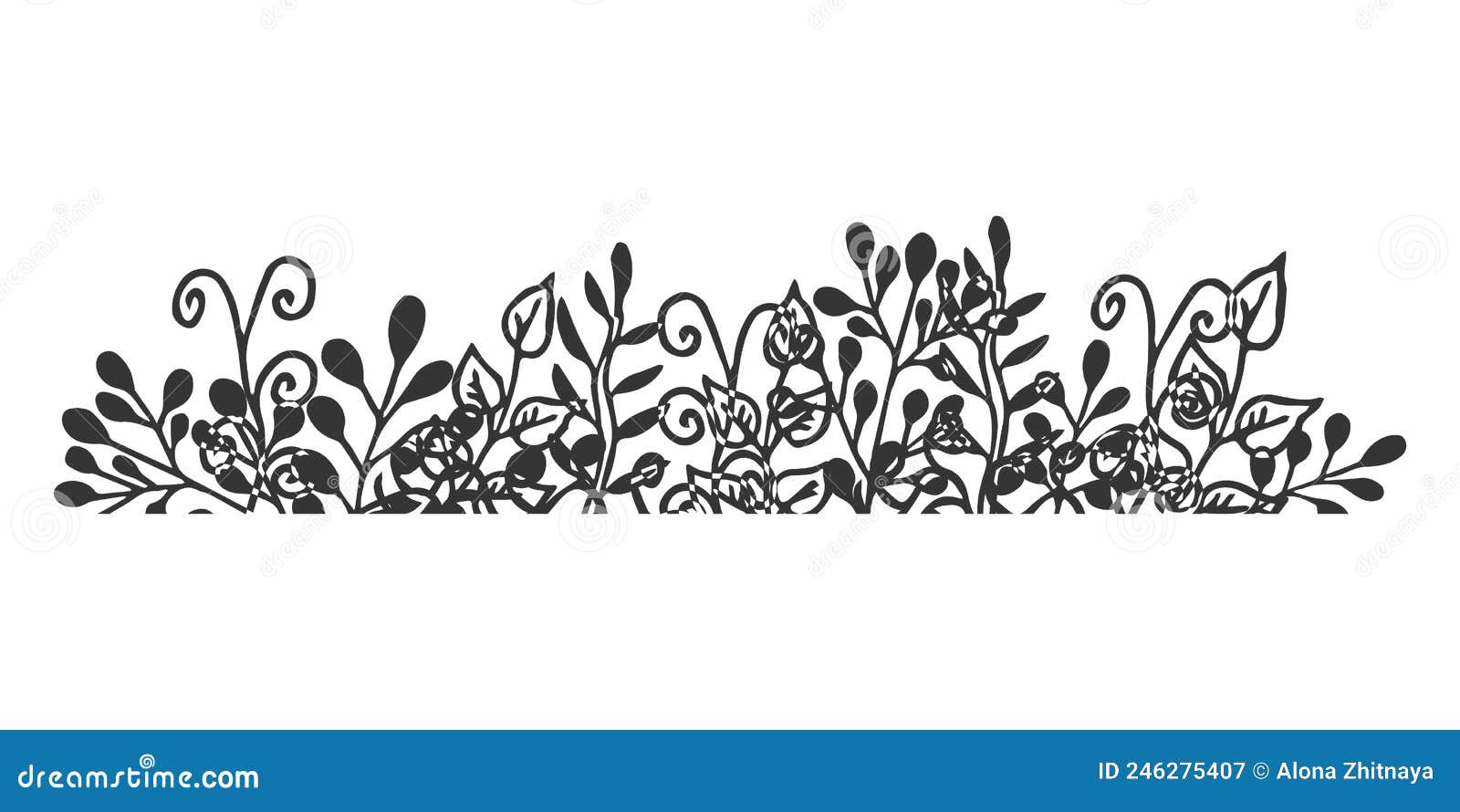 Split Border, Floral Monogram Frame in Doodle Style Isolated on White ...